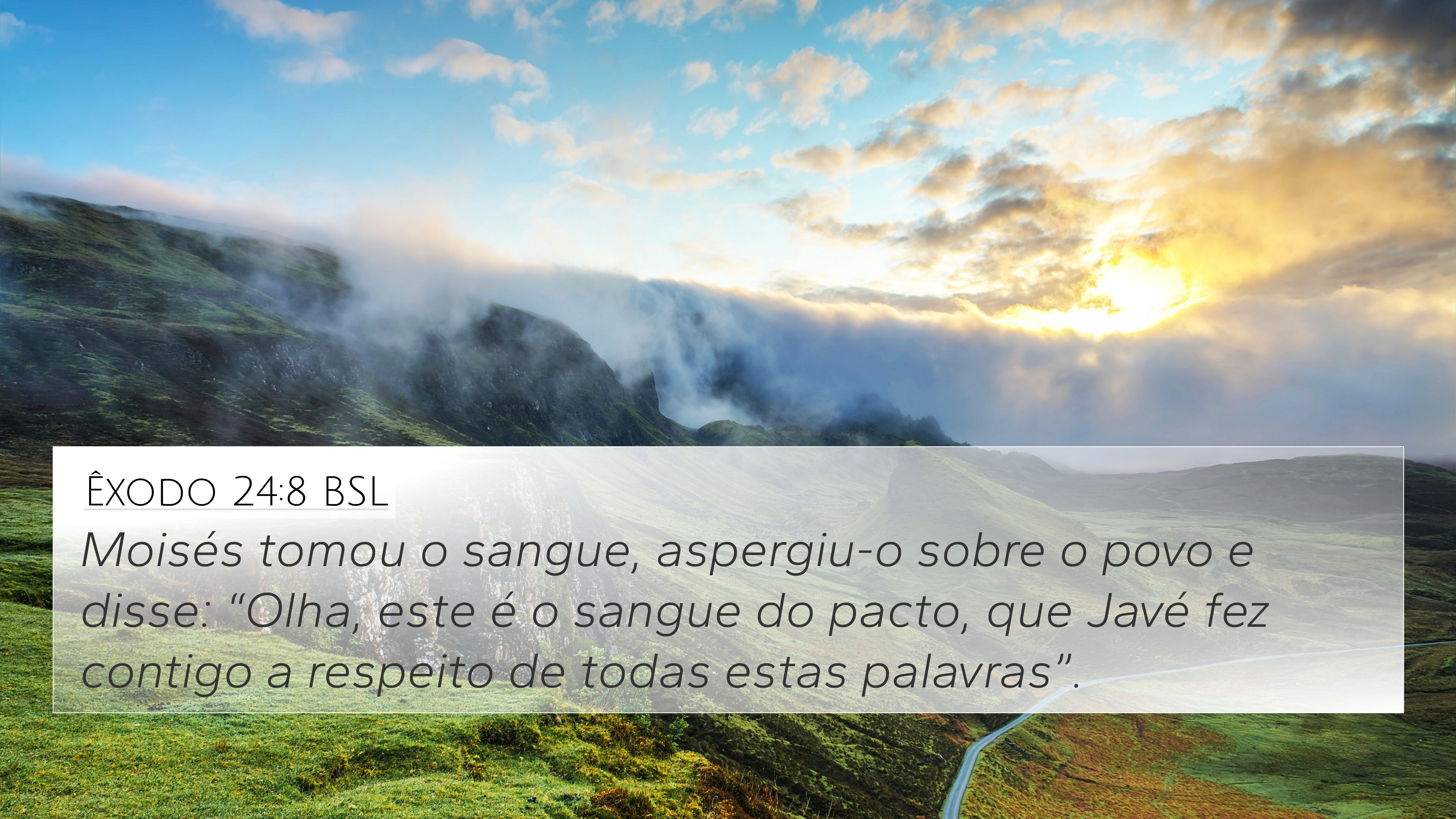 Êxodo 24:8 BSL 4K Wallpaper - Moisés tomou o sangue, aspergiu-o sobre o ...