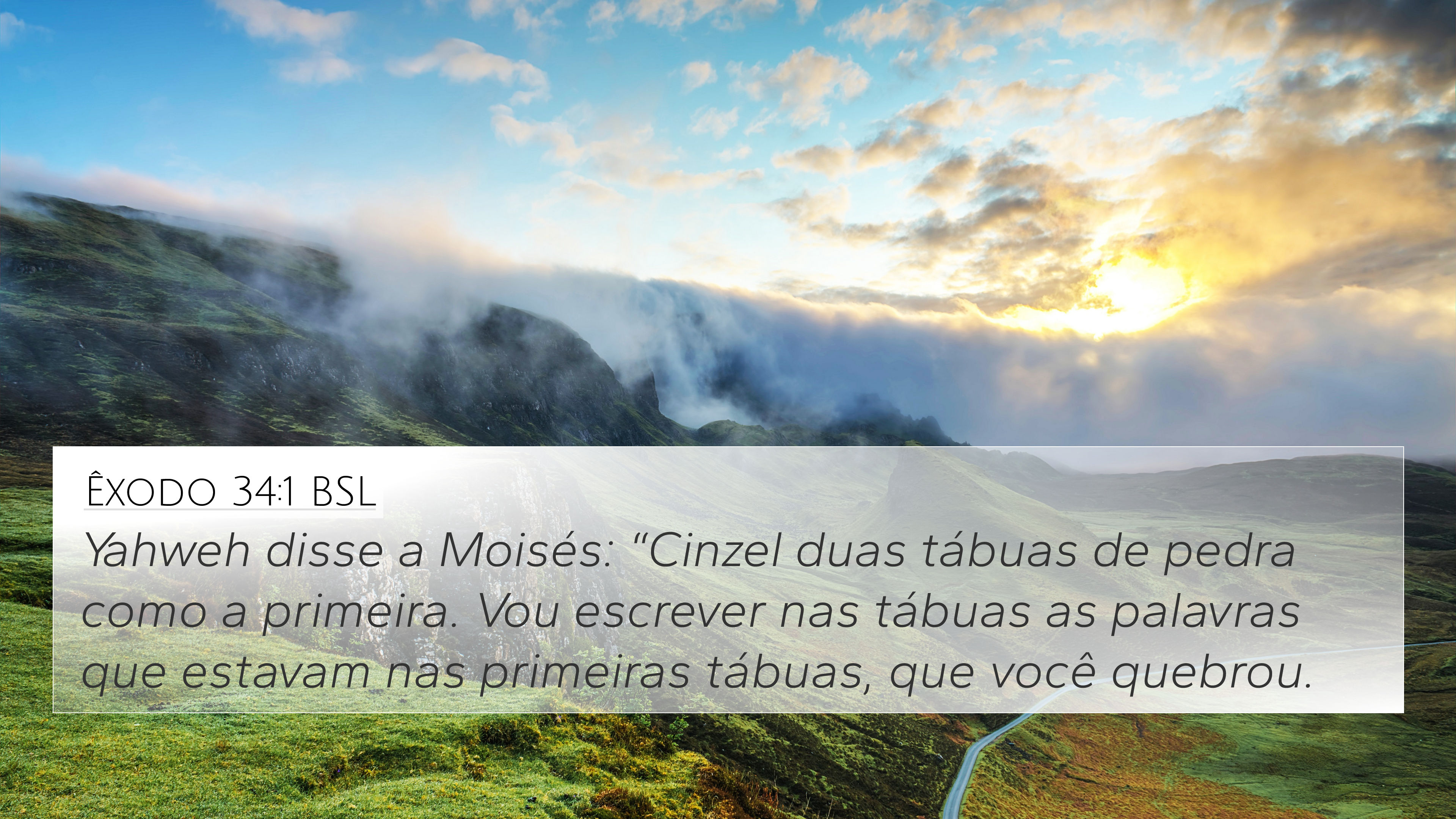 Êxodo 34:1 BSL 4K Wallpaper - Yahweh disse a Moisés: “Cinzel duas tábuas de