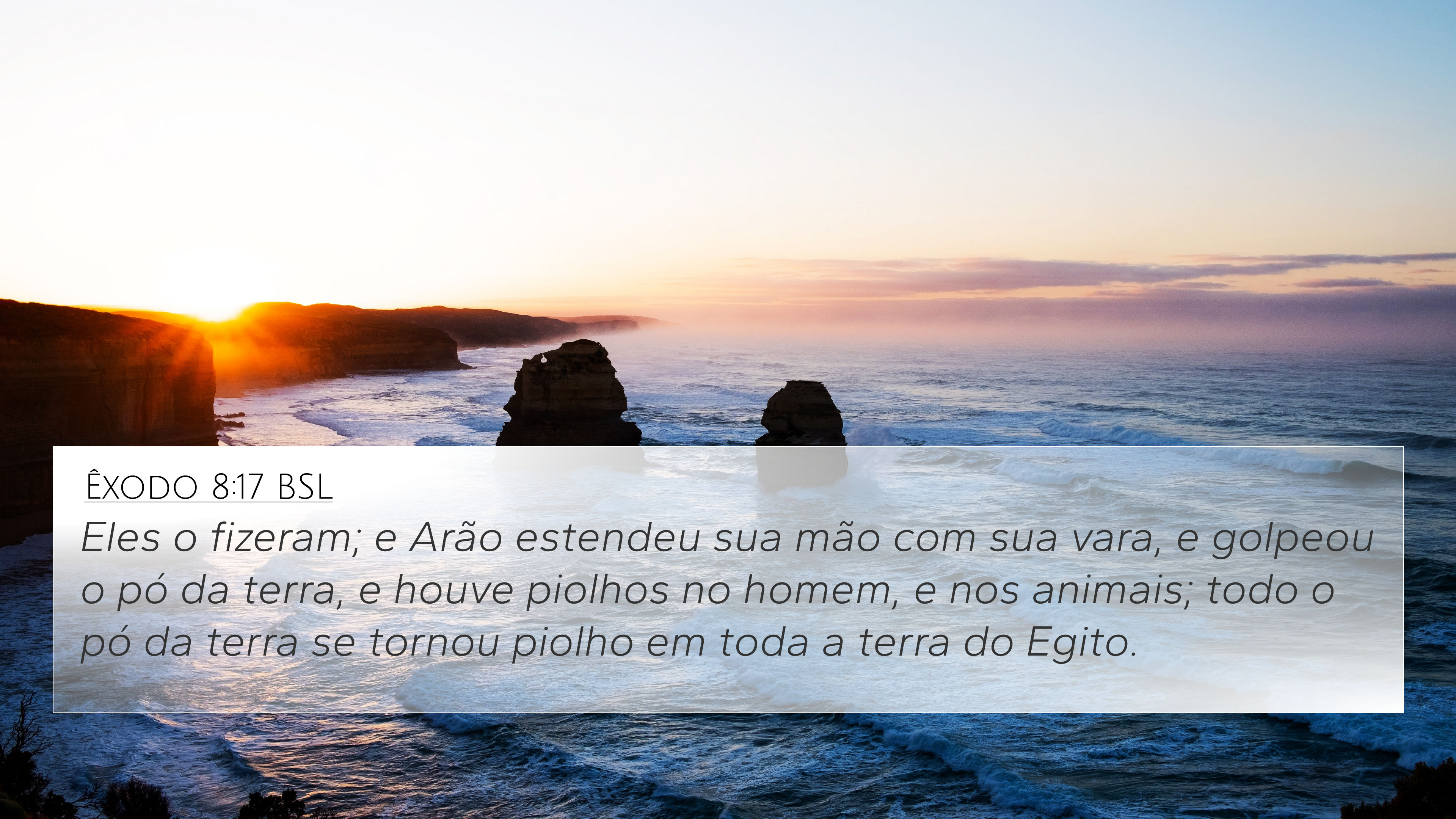 Êxodo 8:17 BSL 4K Wallpaper - Eles o fizeram; e Arão estendeu sua mão ...