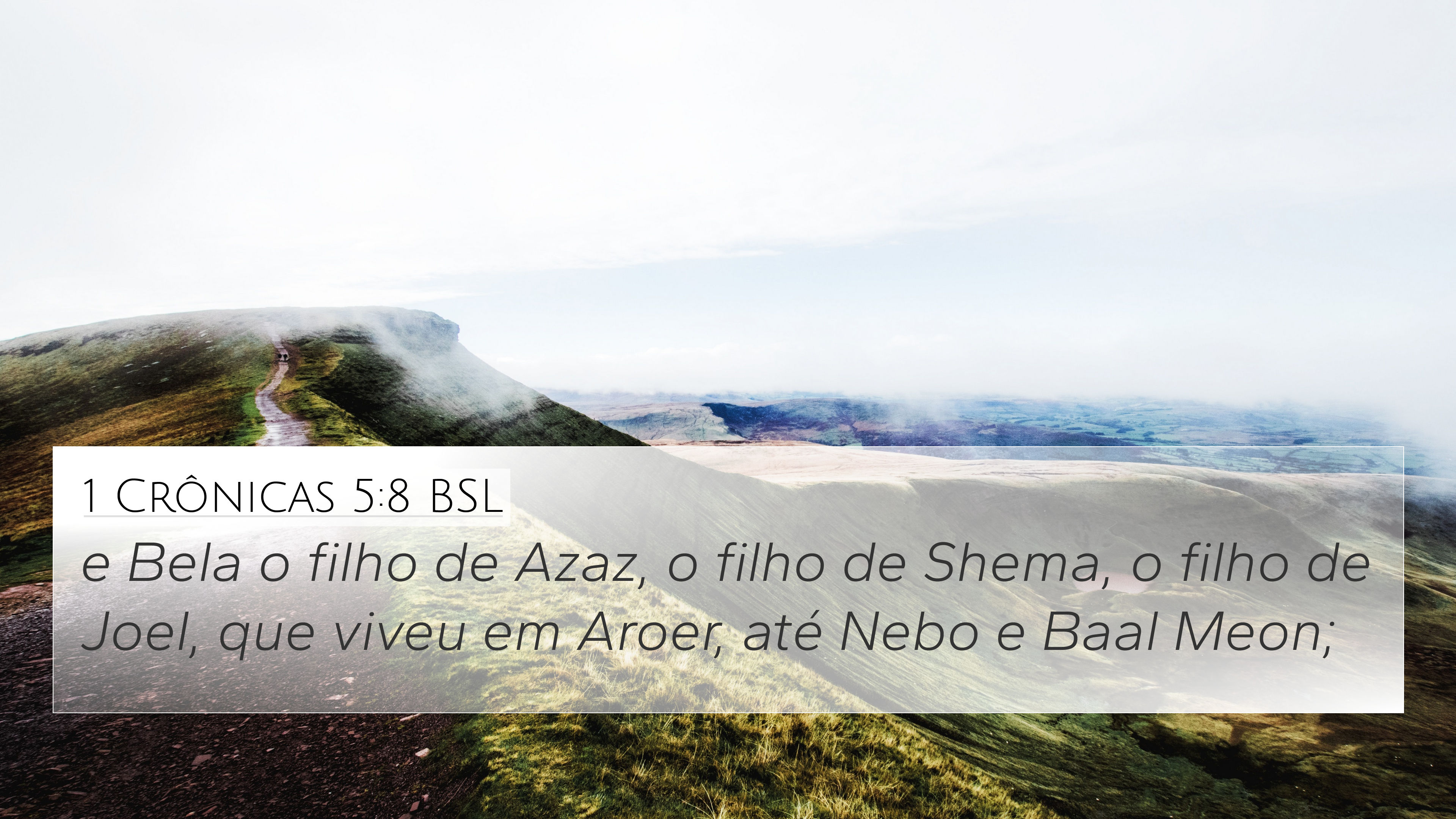1 Crônicas 5:8 BSL 4K Wallpaper - e Bela o filho de Azaz, o filho de ...