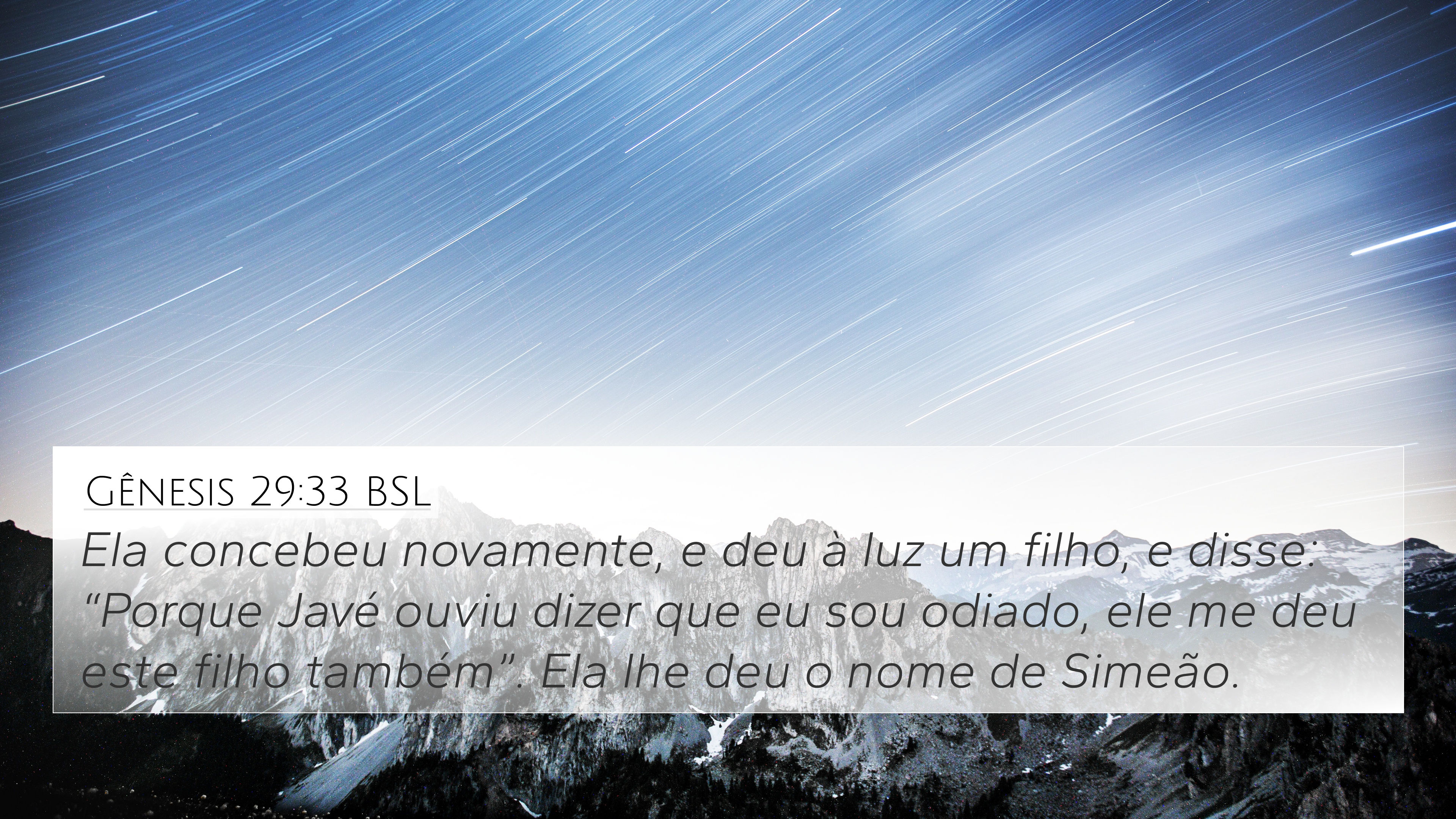 Gênesis 29:33 BSL 4K Wallpaper - Ela concebeu novamente, e deu à luz um ...