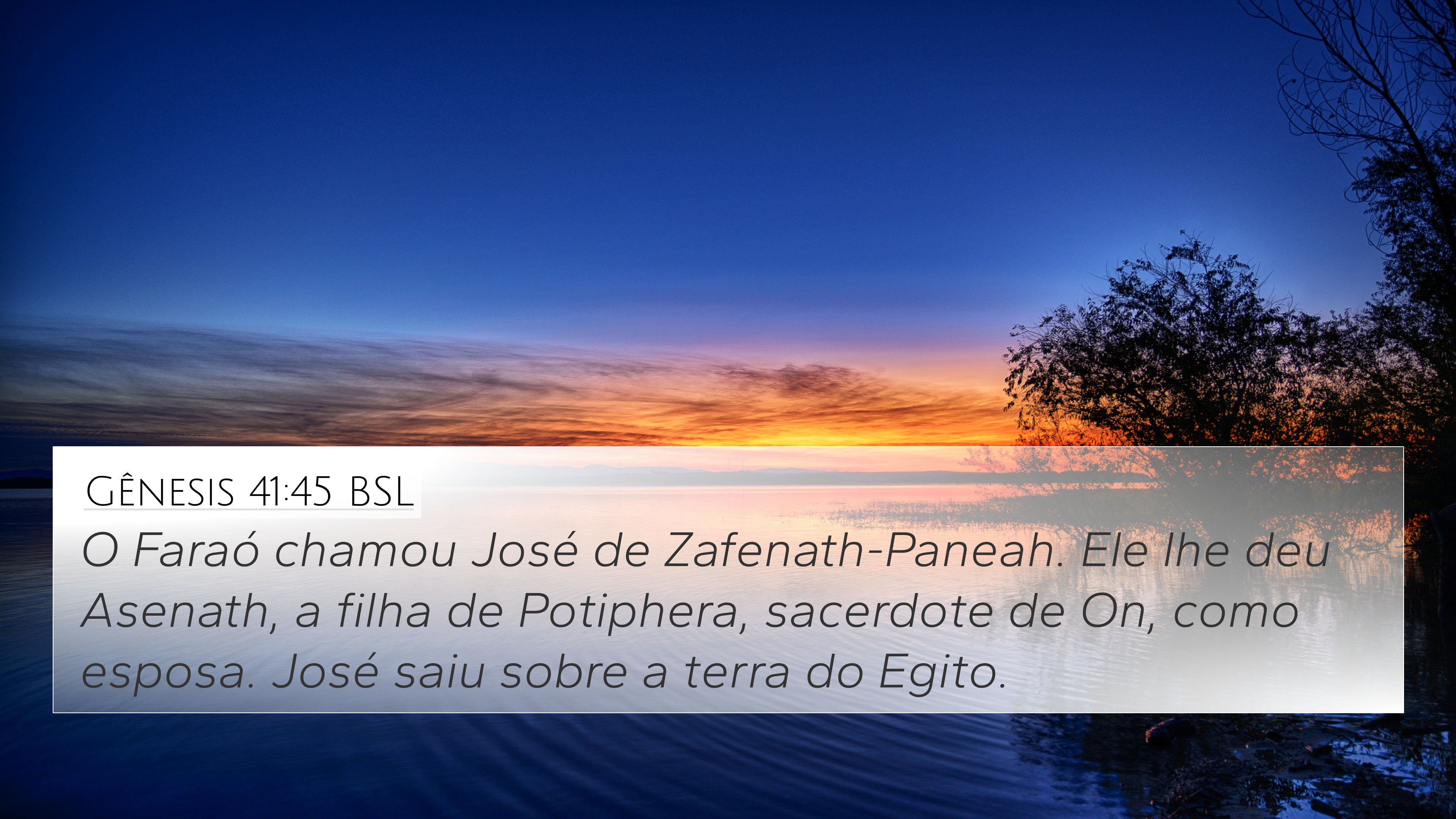Gênesis 41:45 BSL 4K Wallpaper - O Faraó chamou José de Zafenath-Paneah ...