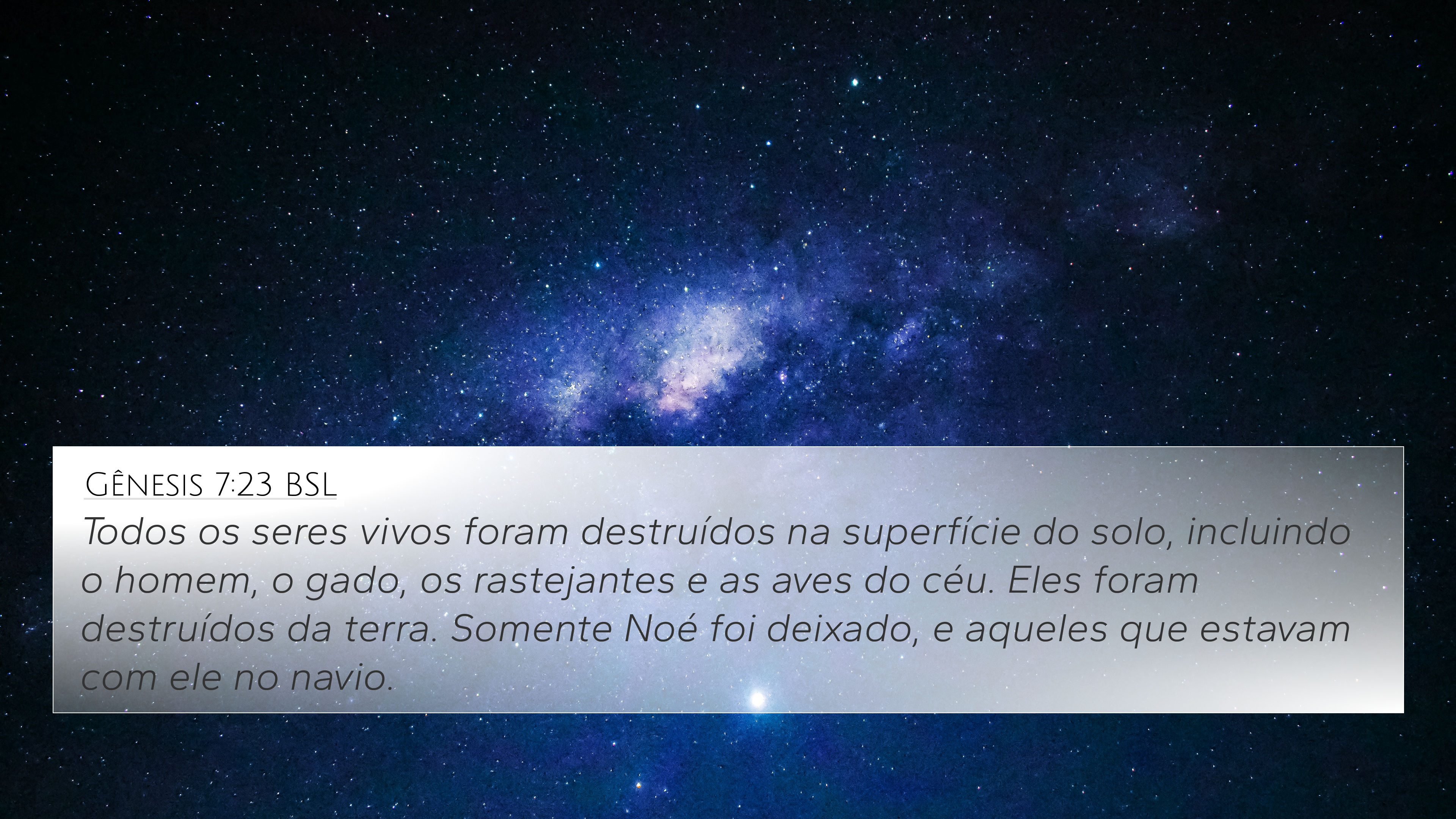 Gênesis 7:23 BSL 4K Wallpaper - Todos os seres vivos foram destruídos na