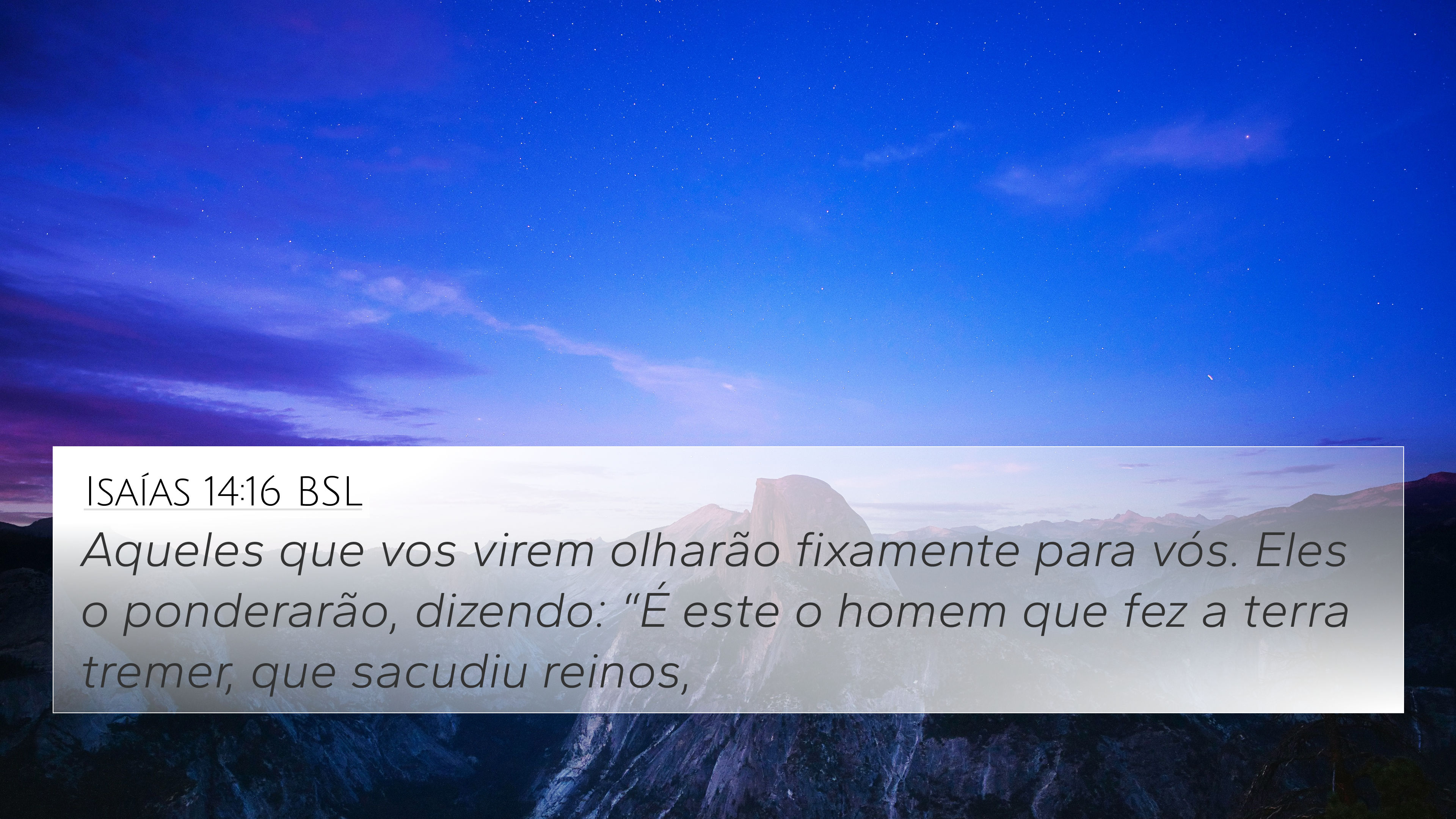 Isaías 14:16 BSL 4K Wallpaper - Aqueles que vos virem olharão fixamente ...