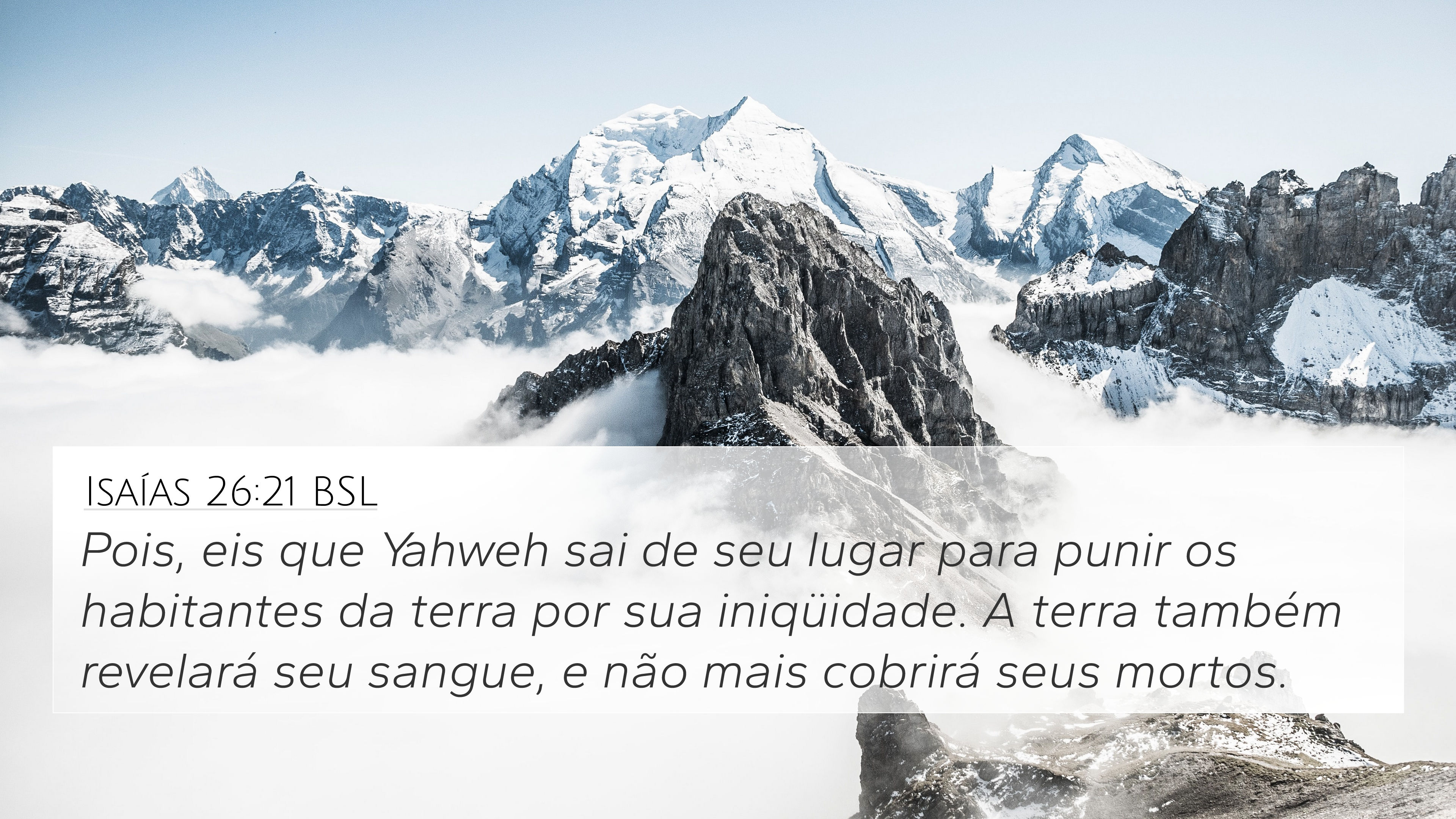 Isaías 26:21 BSL 4K Wallpaper - Pois, eis que Yahweh sai de seu lugar ...