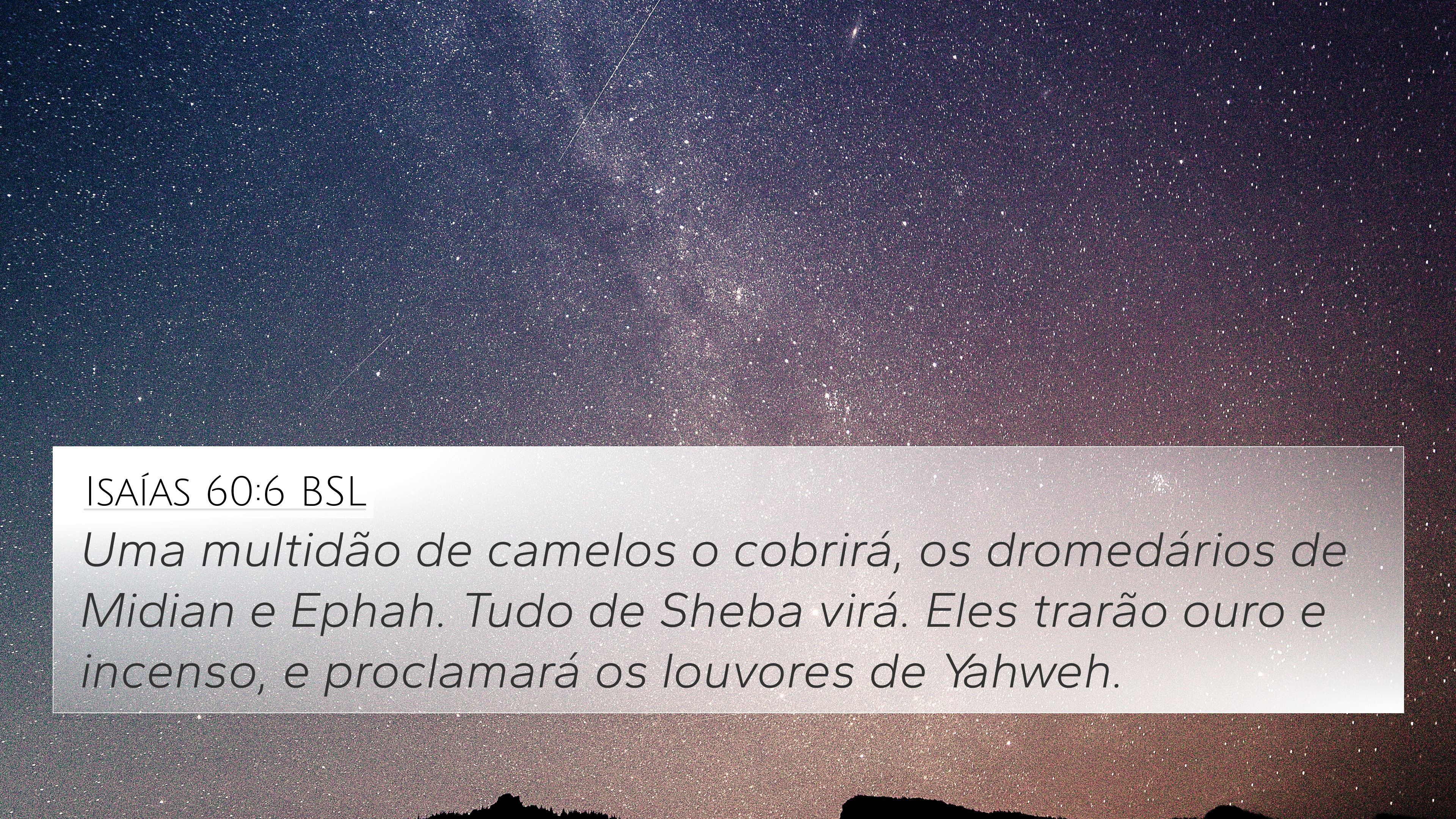 Isaías 60:6 BSL 4K Wallpaper - Uma multidão de camelos o cobrirá, os