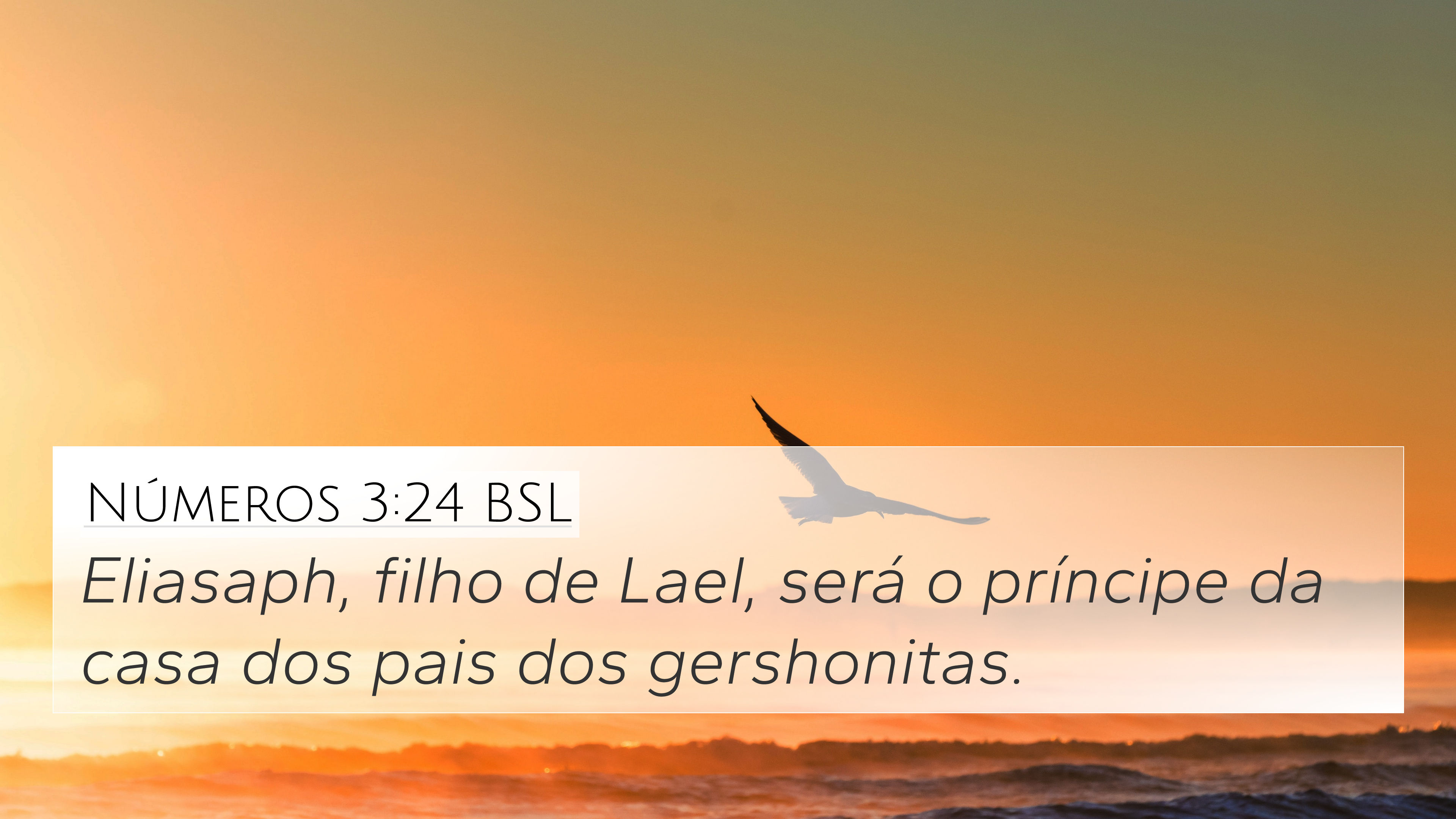 Números 3:24 BSL 4K Wallpaper - Eliasaph, filho de Lael, será o príncipe da