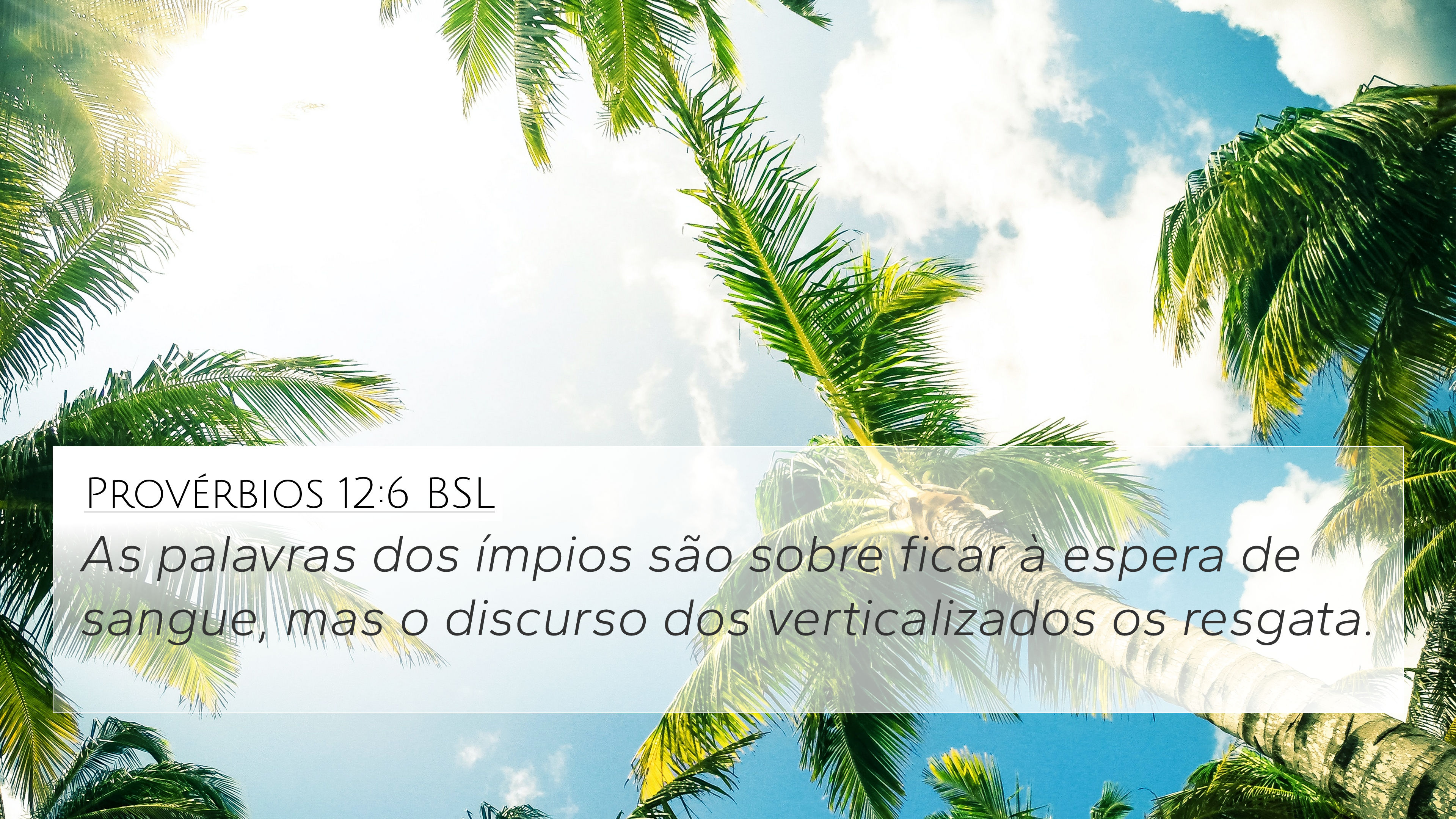 Provérbios 12:6 BSL 4K Wallpaper - As palavras dos ímpios são sobre ficar à