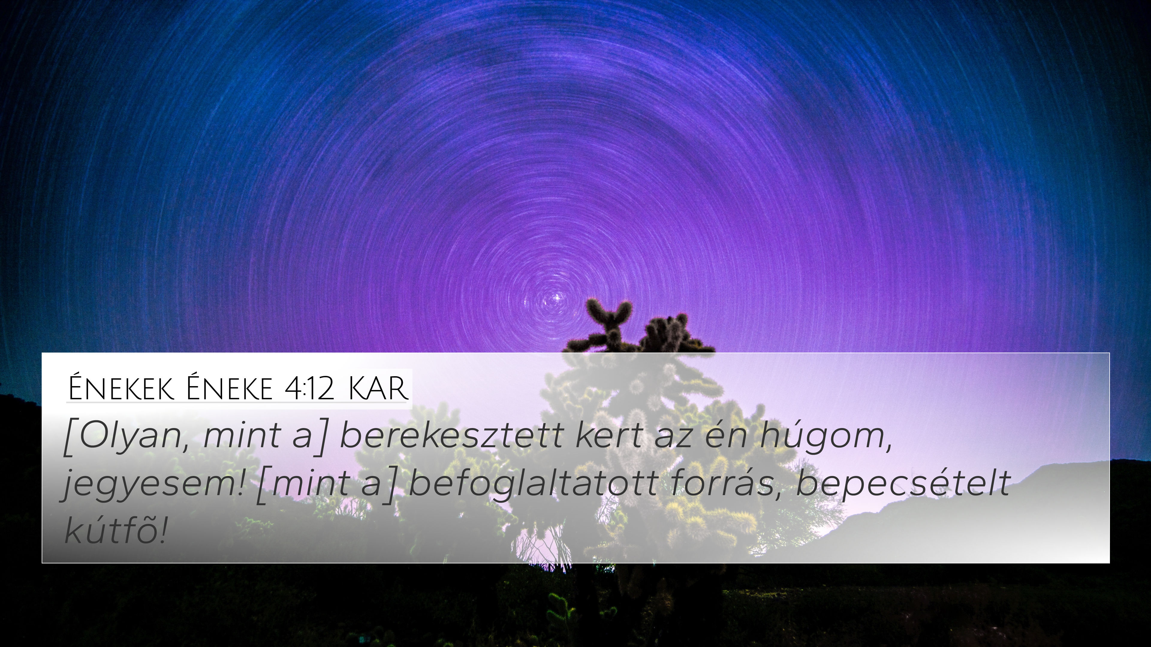 Énekek Éneke 4:12 KAR 4K Wallpaper - [Olyan, mint a] berekesztett kert ...