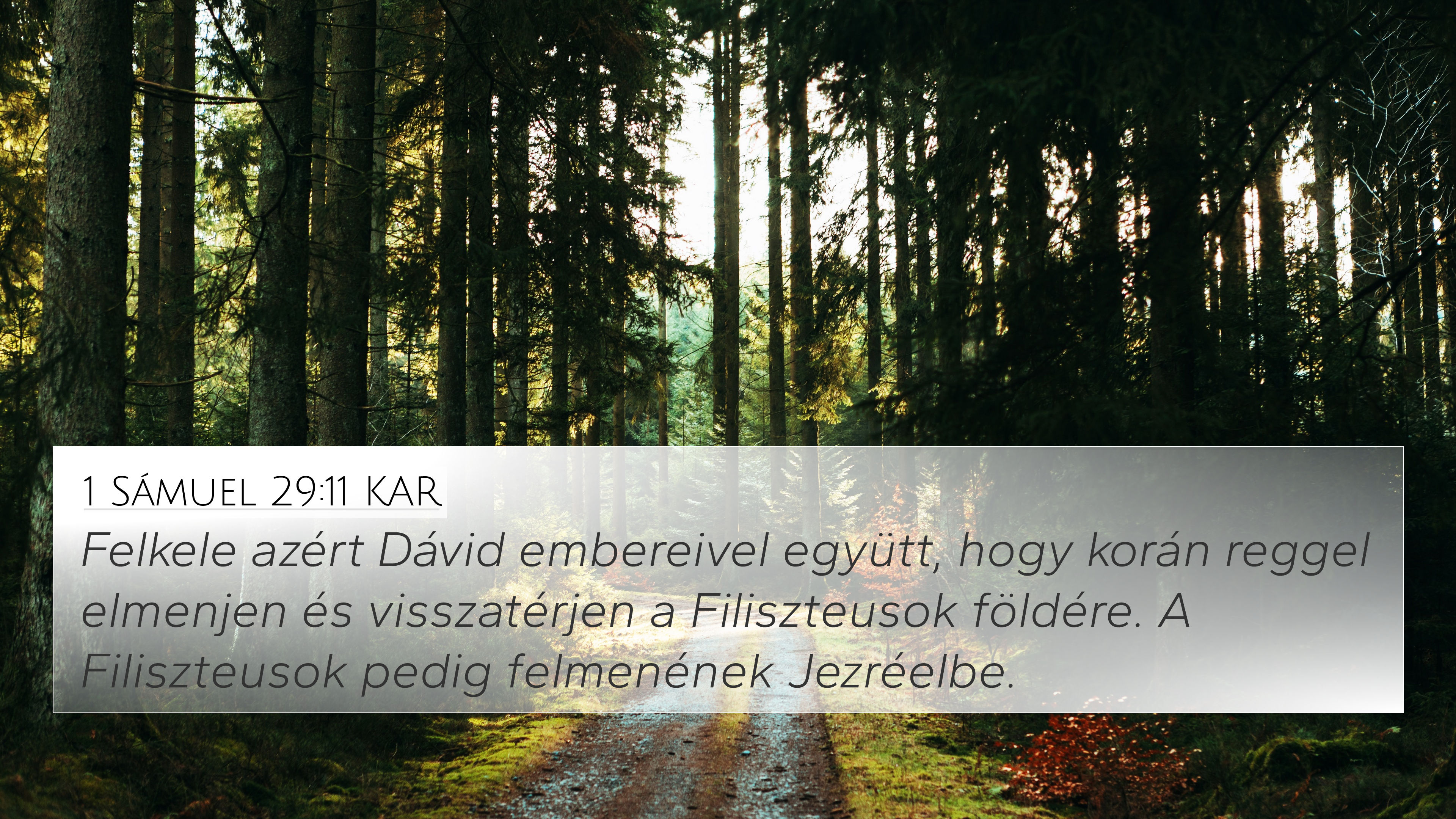 1 Sámuel 29:11 KAR 4K Wallpaper - Felkele azért Dávid embereivel együtt ...