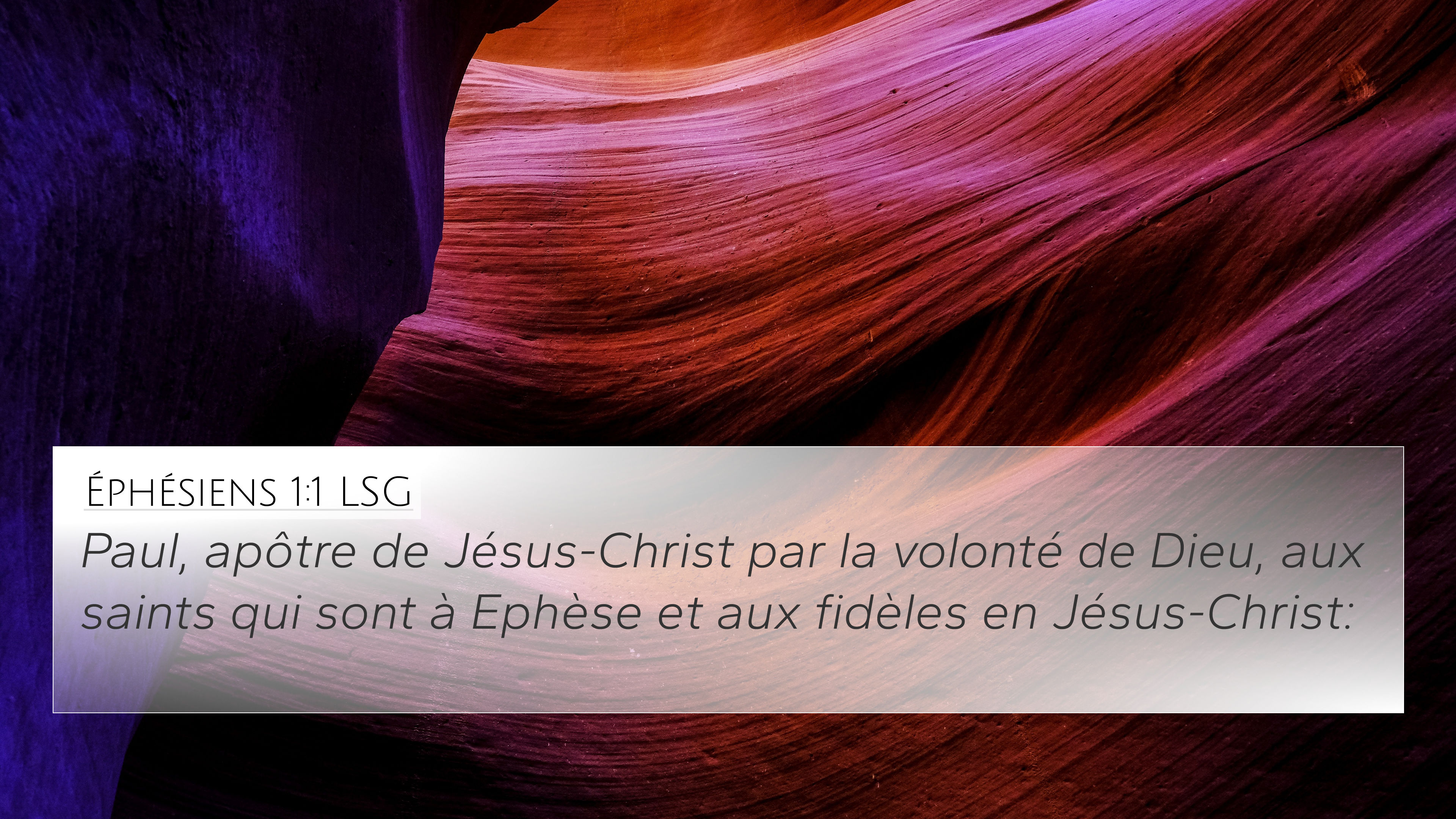 Éphésiens 1:1 LSG 4K Wallpaper - Paul, apôtre de Jésus-Christ par la ...