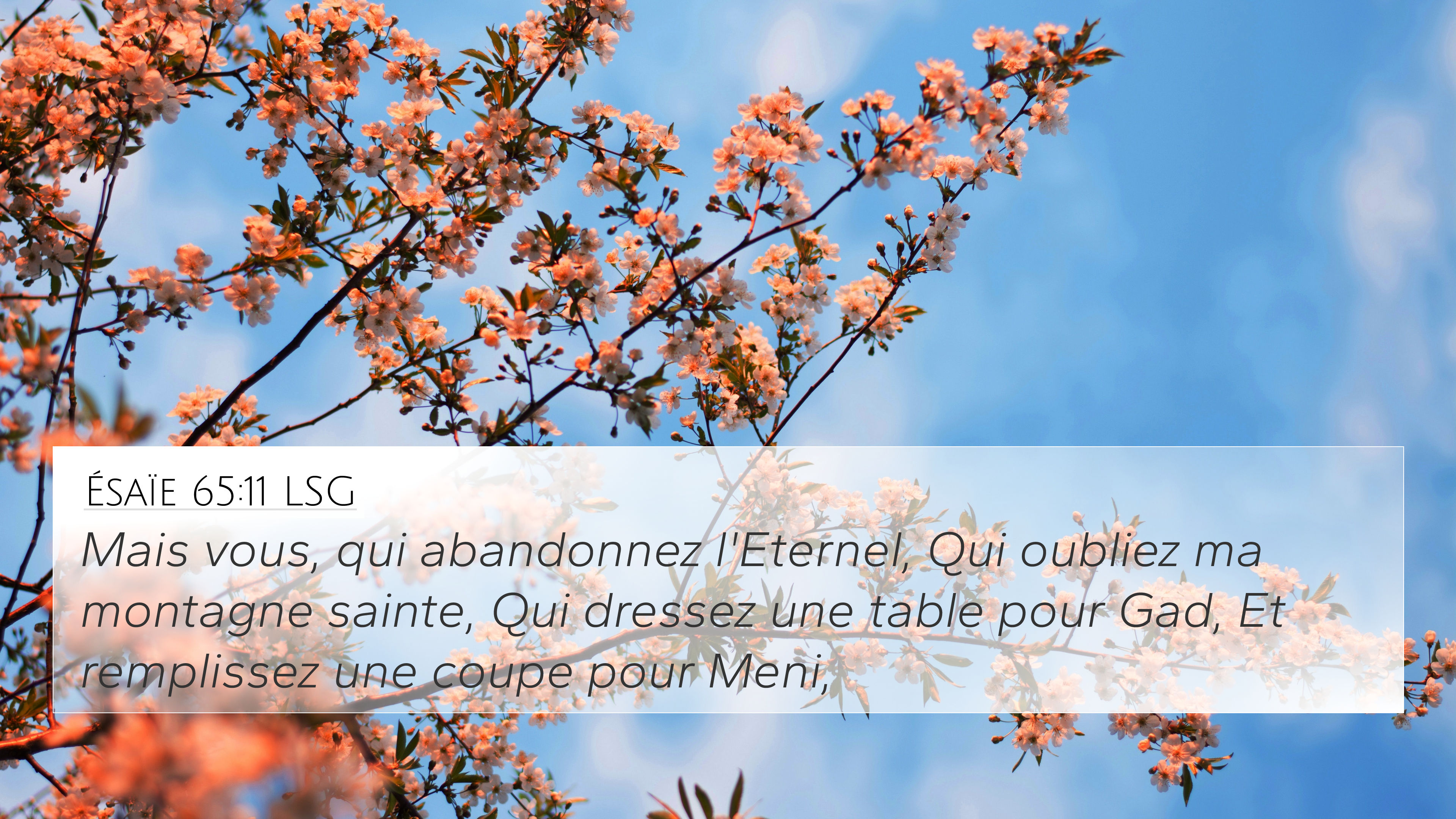 Ésaïe 65:11 LSG 4K Wallpaper - Mais vous, qui abandonnez l'Eternel, Qui ...