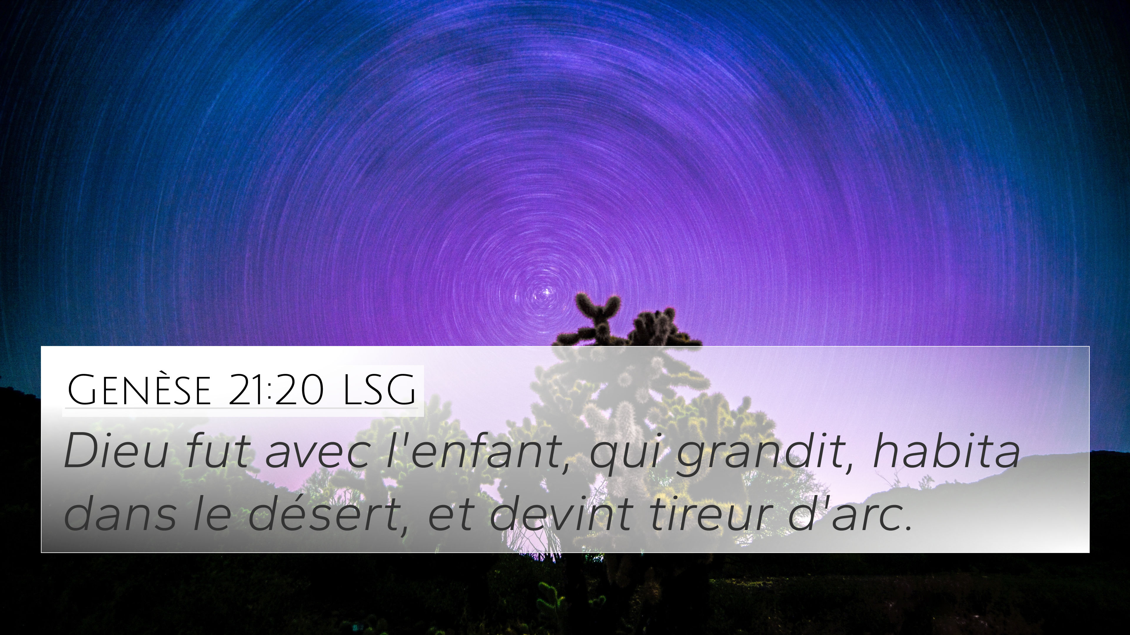 Genèse 21:20 LSG 4K Wallpaper - Dieu fut avec l'enfant, qui grandit ...
