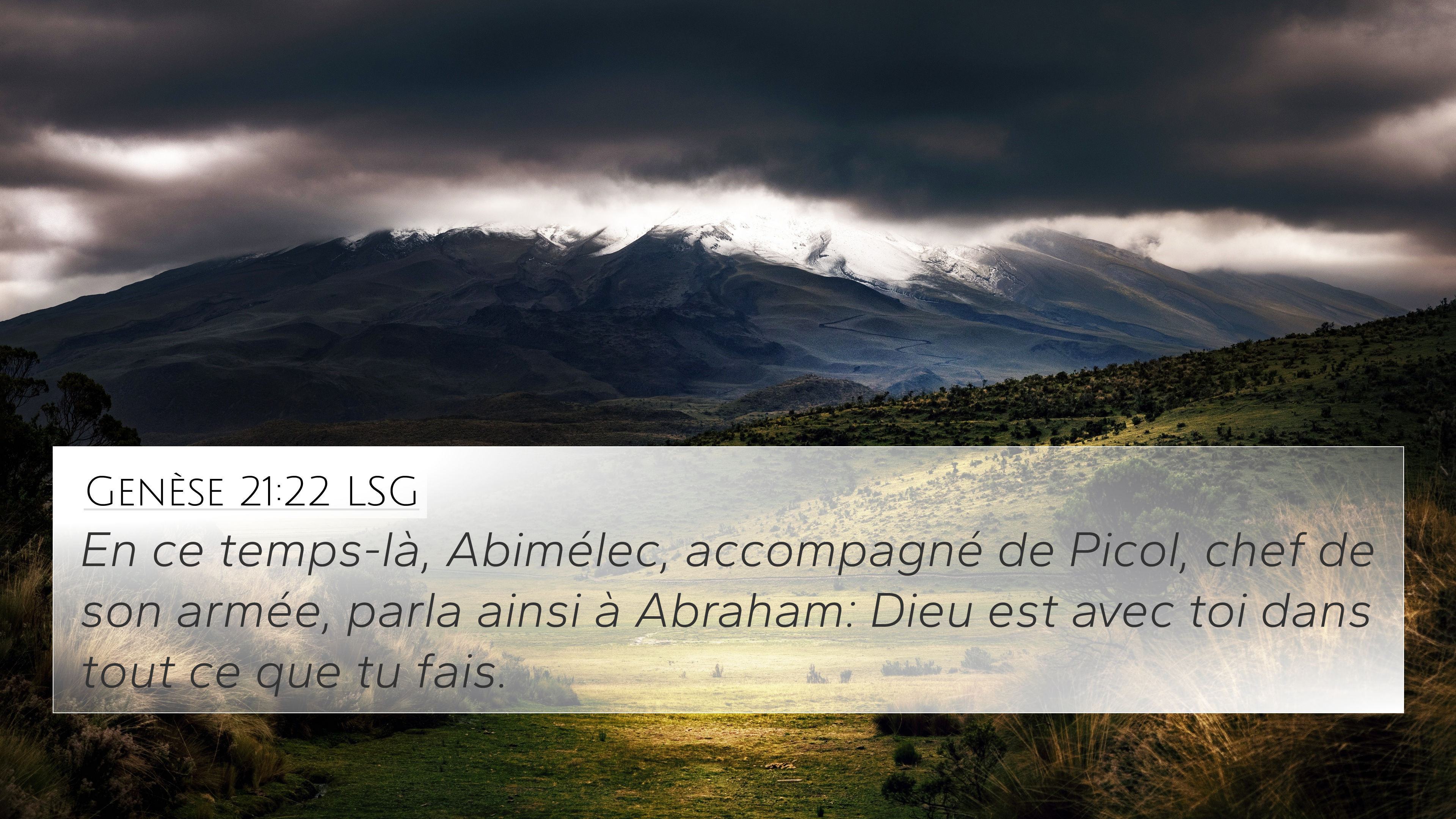 Genèse 21:22 LSG 4K Wallpaper - En ce temps-là, Abimélec, accompagné de ...