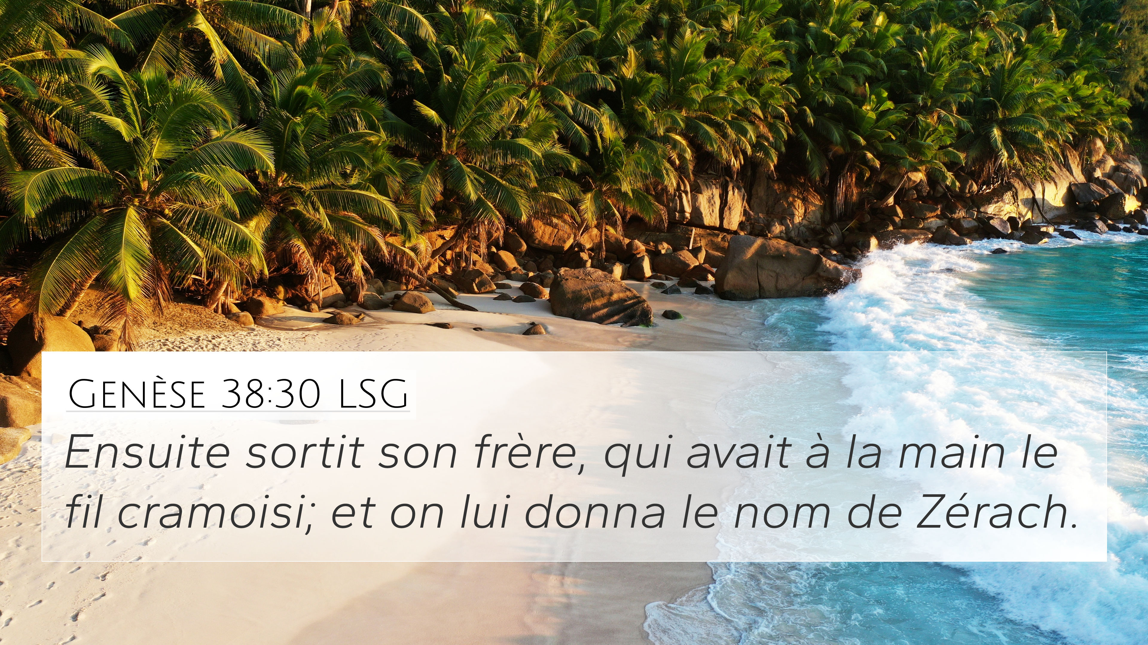 Genèse 38:30 LSG 4K Wallpaper - Ensuite sortit son frère, qui avait à ...