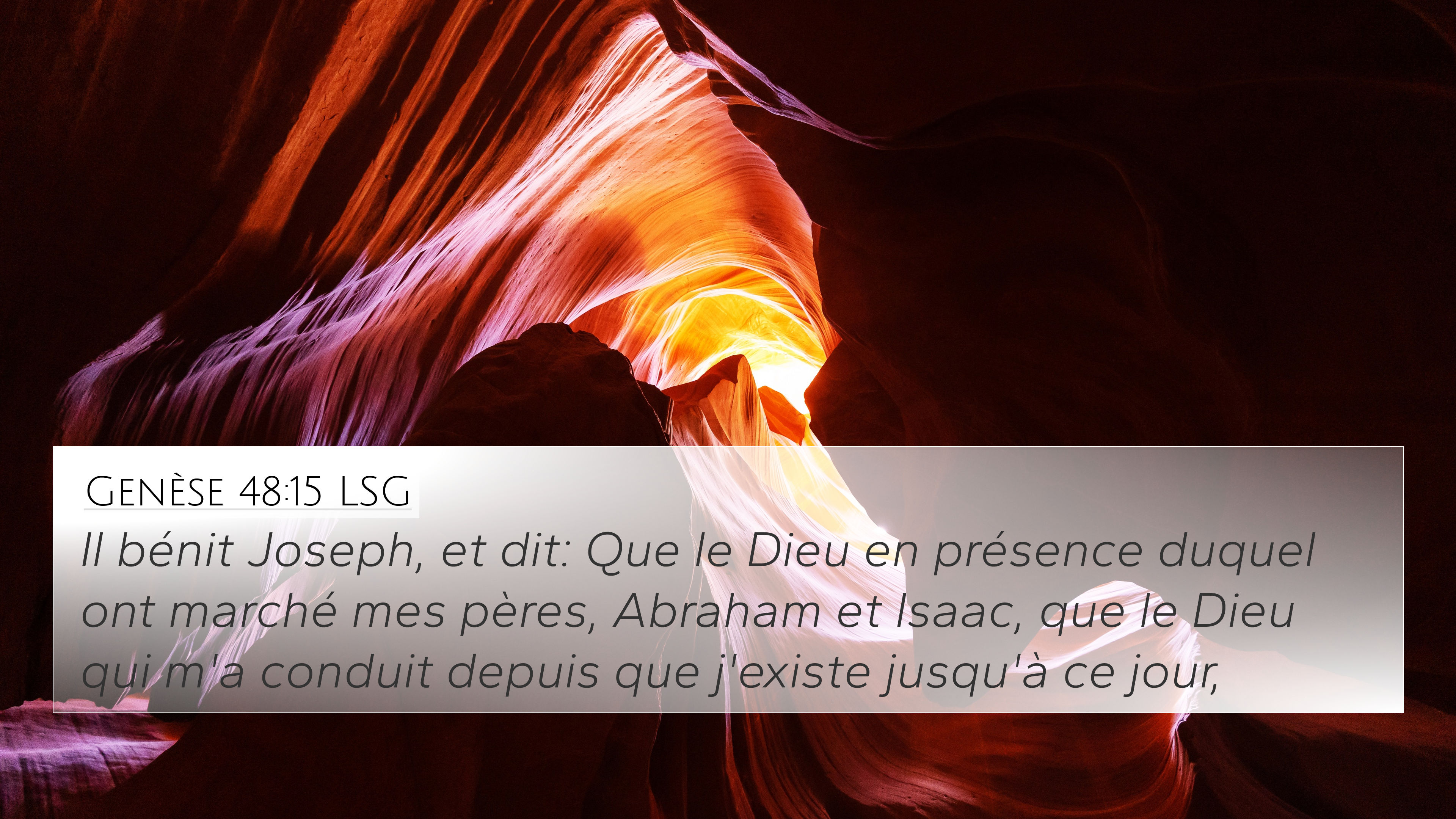 Genèse 48:15 LSG 4K Wallpaper - Il bénit Joseph, et dit: Que le Dieu en
