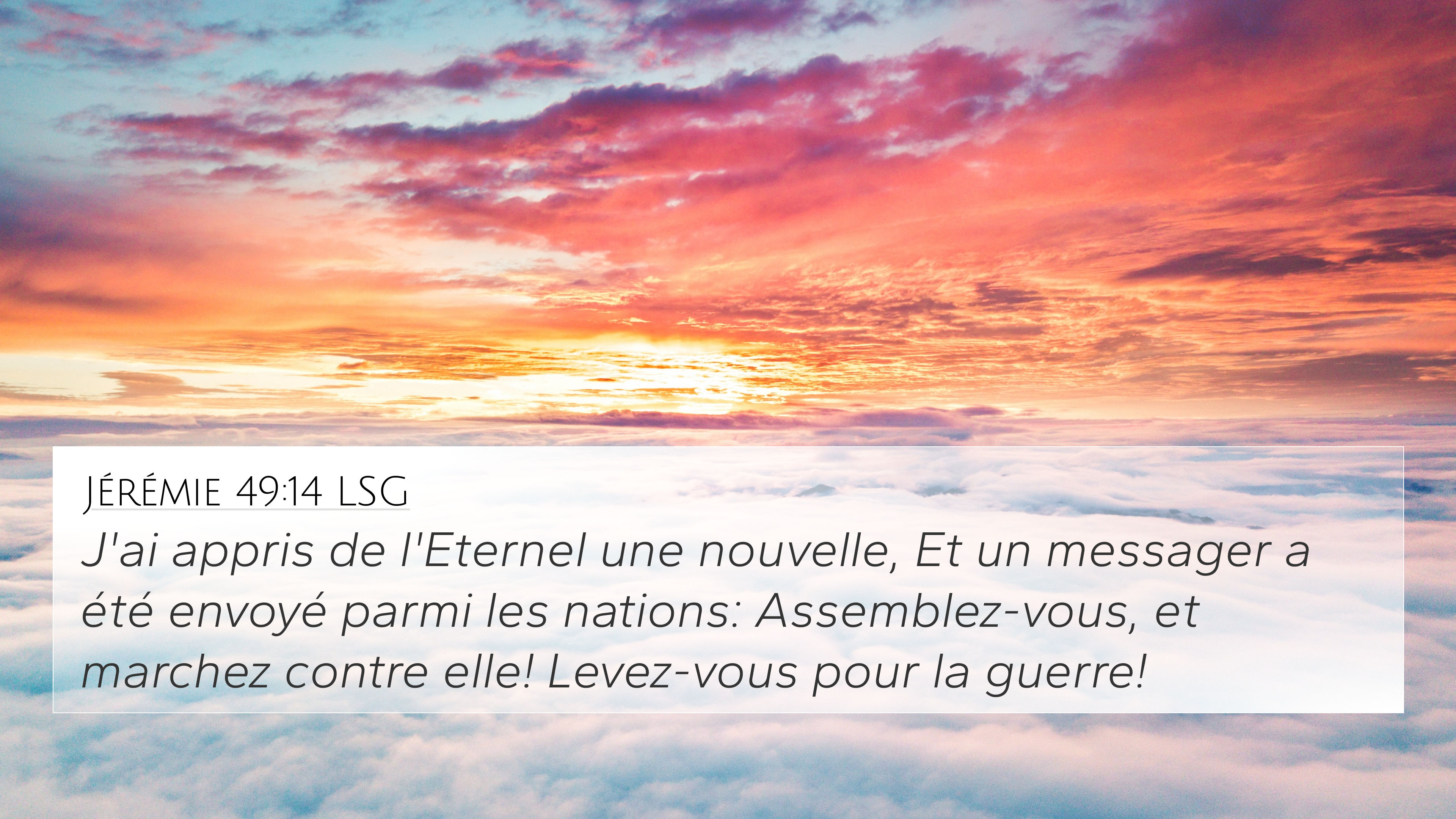 Jérémie 49:14 LSG 4K Wallpaper - J'ai appris de l'Eternel une nouvelle ...