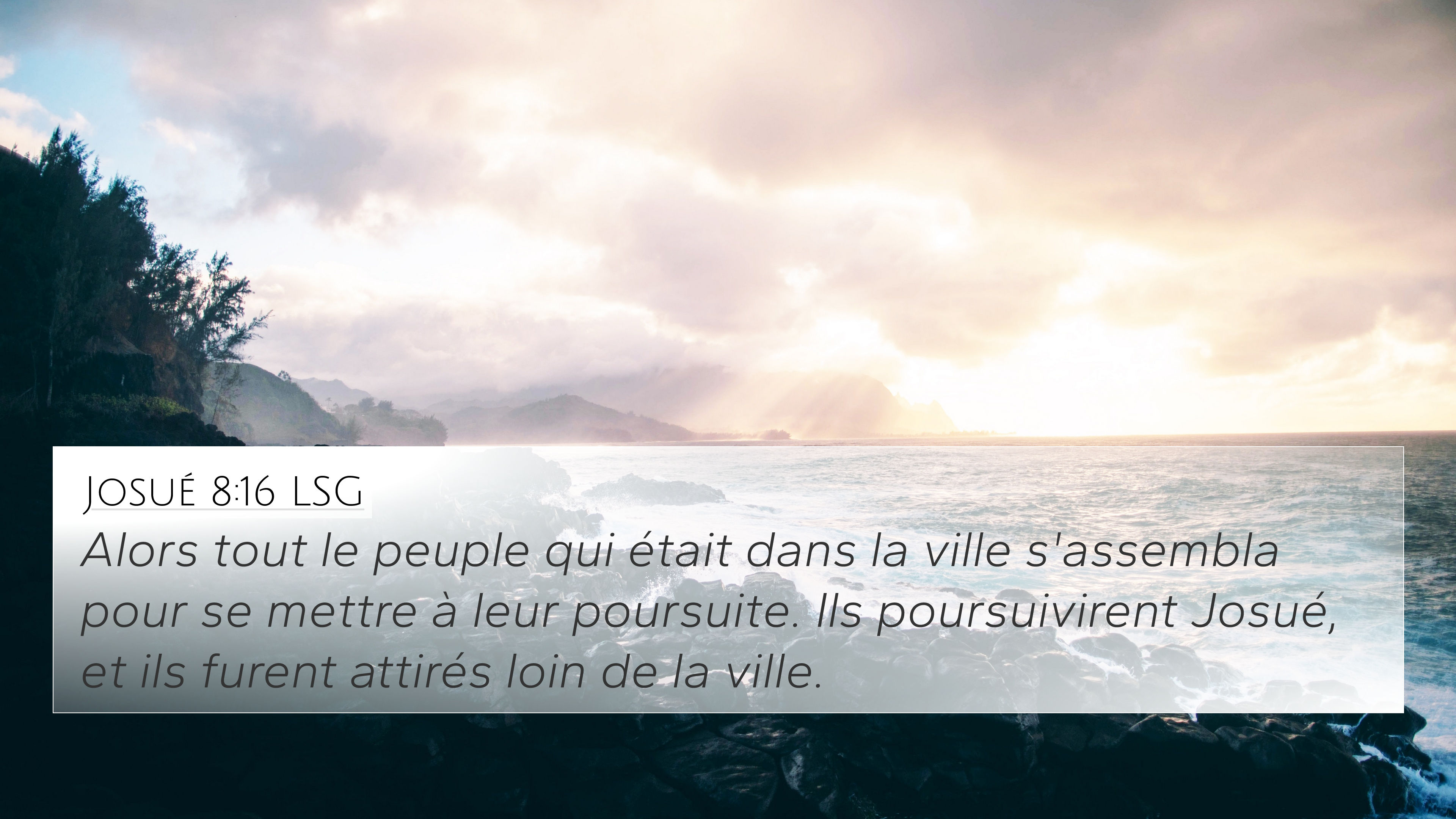 Josué 8:16 LSG 4K Wallpaper - Alors tout le peuple qui était dans la ville