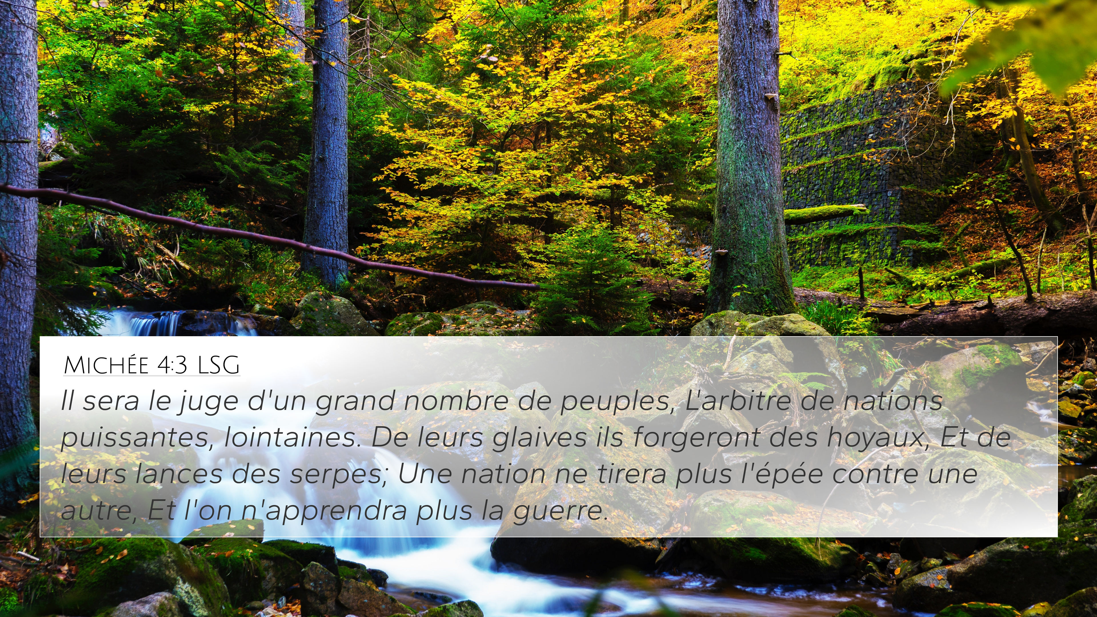 Michée 4:3 LSG 4K Wallpaper - Il sera le juge d'un grand nombre de peuples,