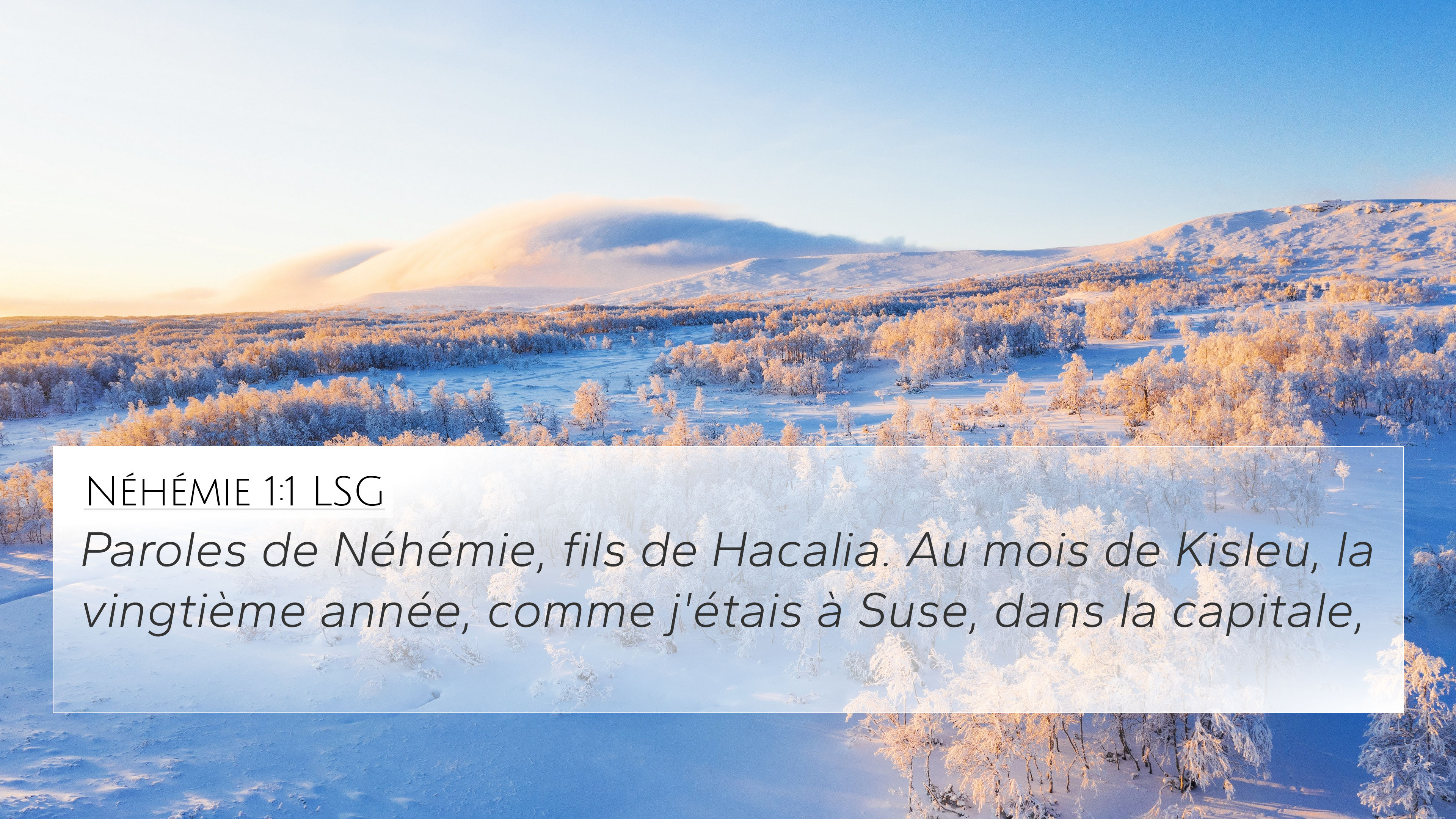 Néhémie 1:1 LSG 4K Wallpaper - Paroles de Néhémie, fils de Hacalia. Au ...