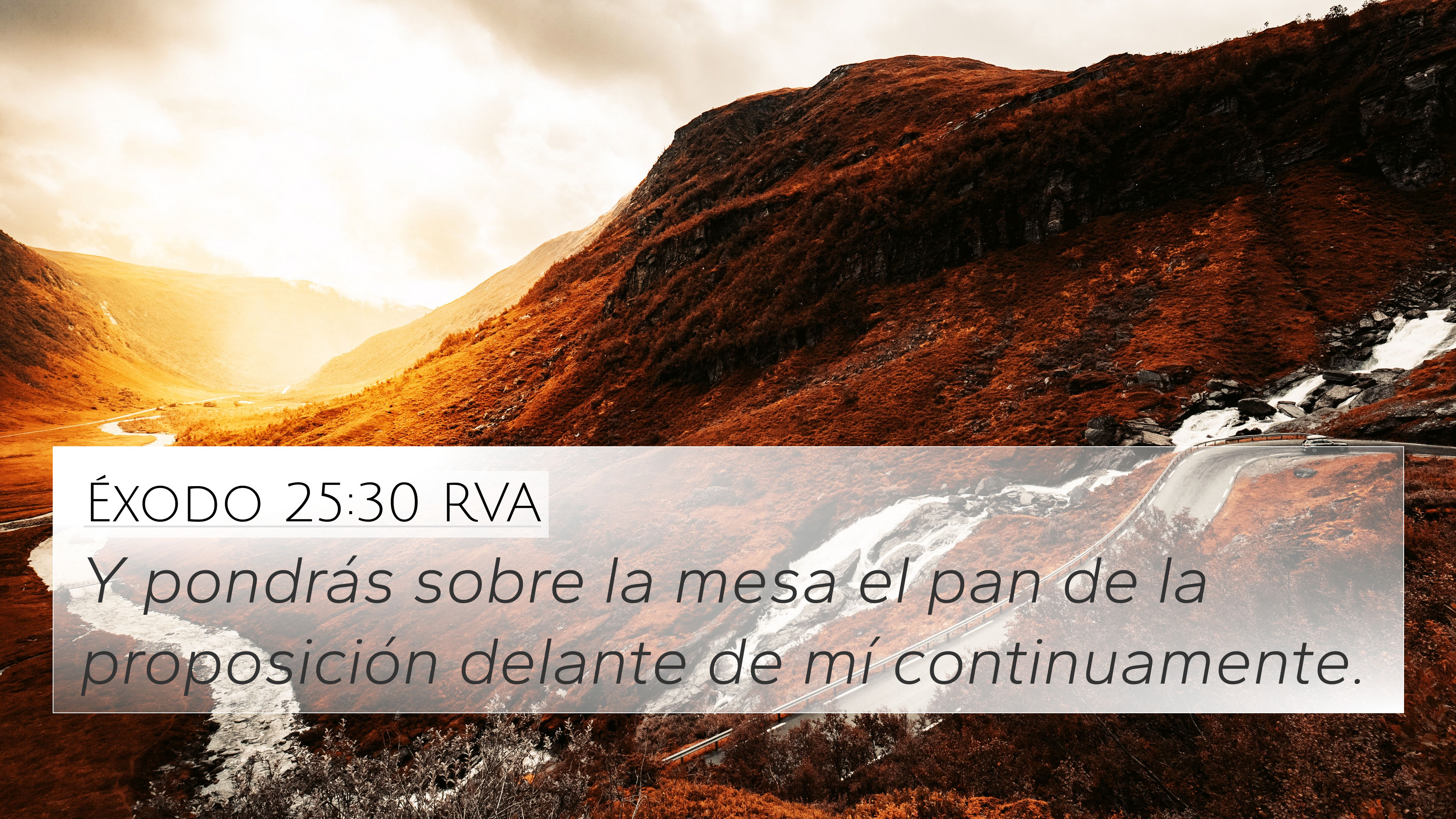 Éxodo 25:30 RVA 4K Wallpaper - Y pondrás sobre la mesa el pan de la