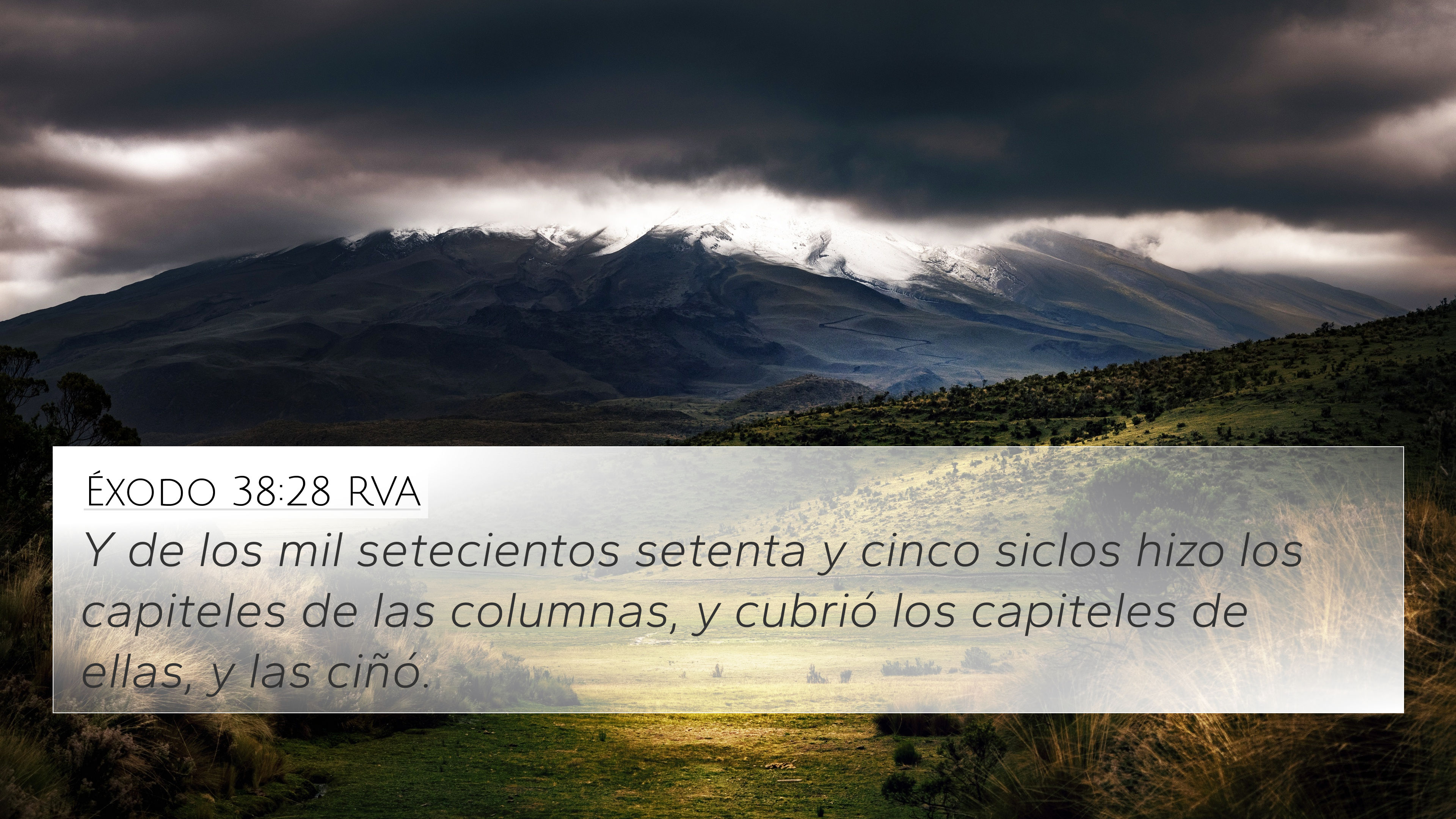 Éxodo 38:28 RVA 4K Wallpaper - Y de los mil setecientos setenta y cinco ...