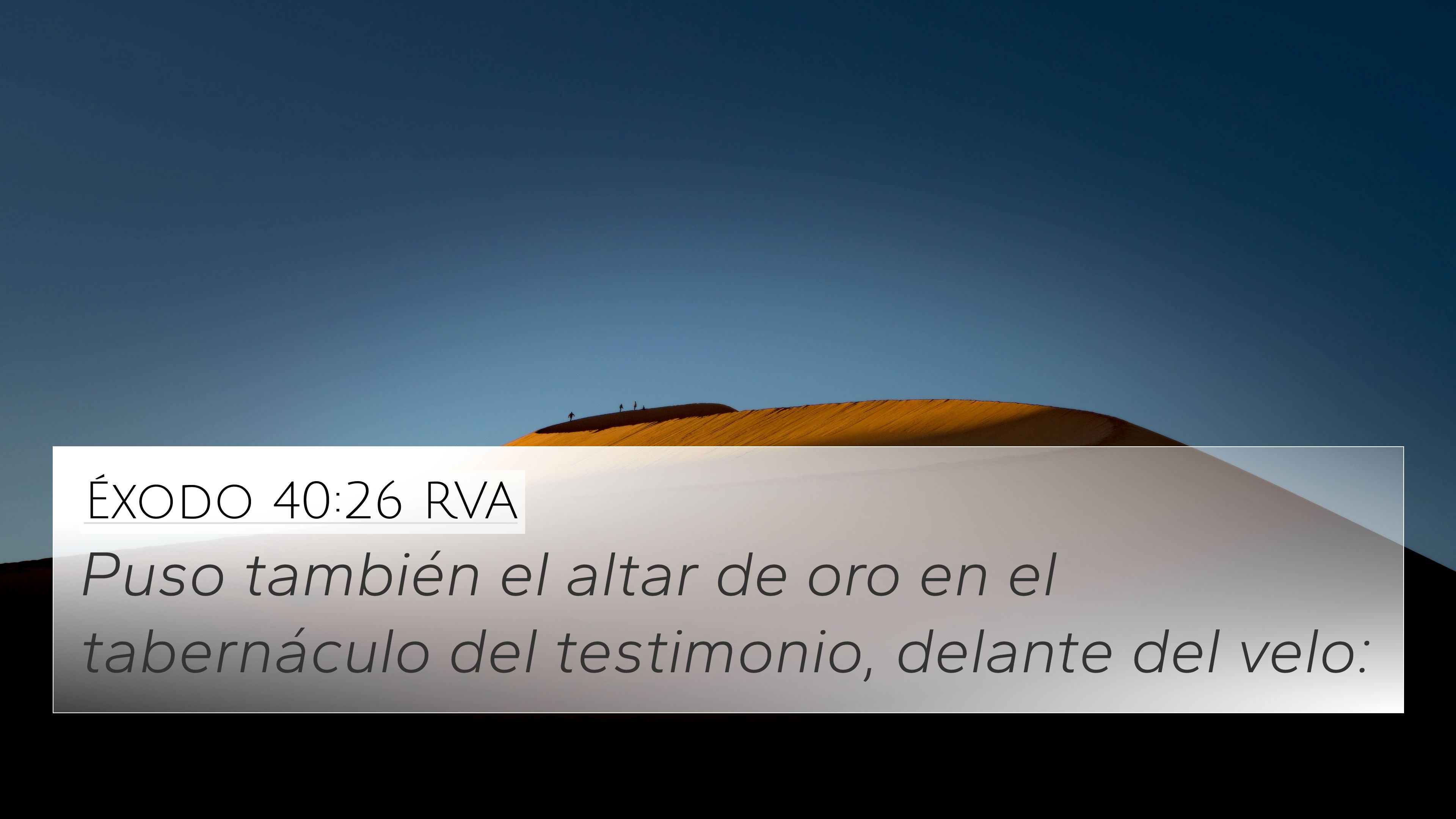 Éxodo 40:26 RVA 4K Wallpaper - Puso también el altar de oro en el ...