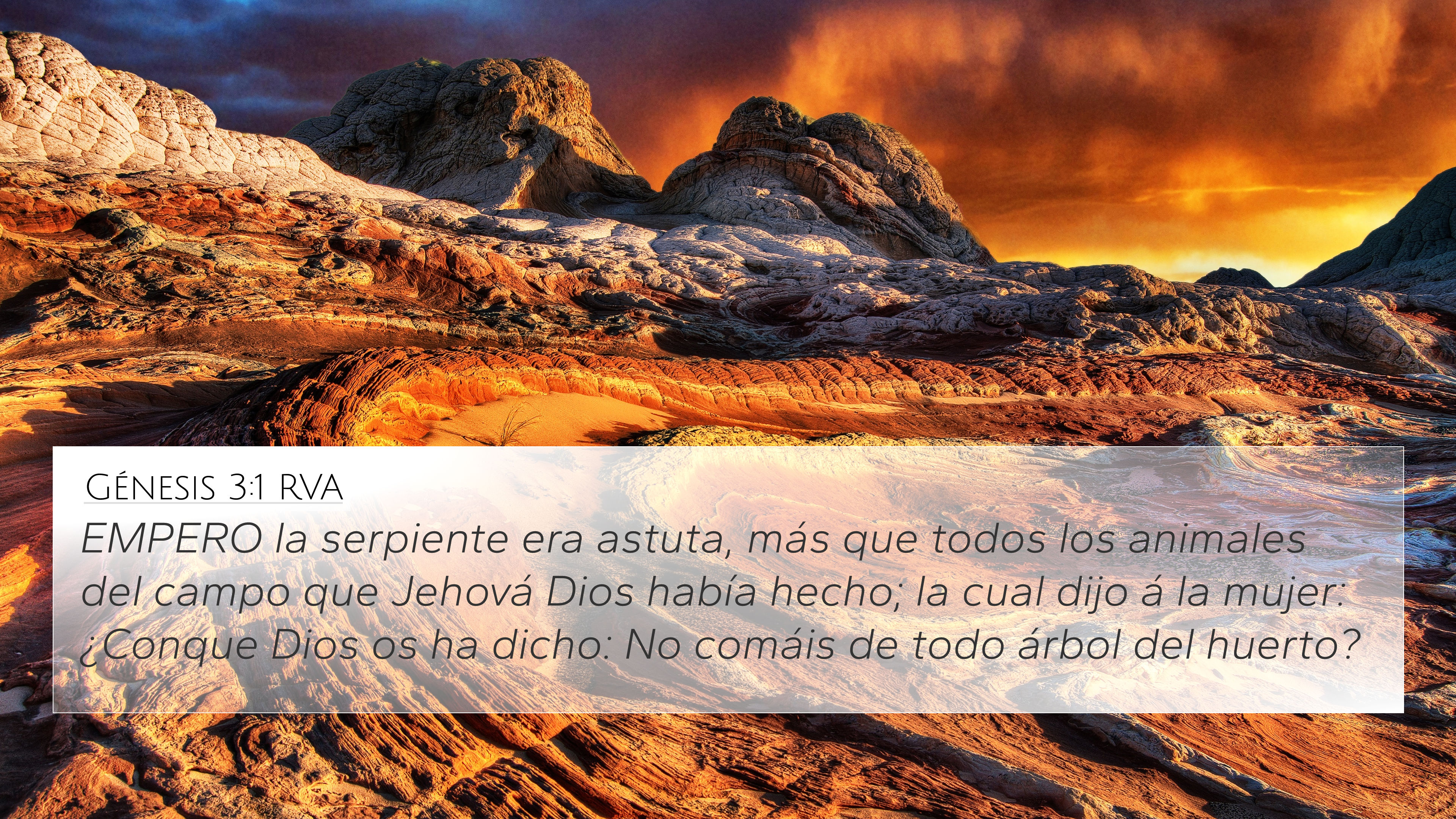 Génesis 3:1 RVA 4K Wallpaper - EMPERO la serpiente era astuta, más que ...