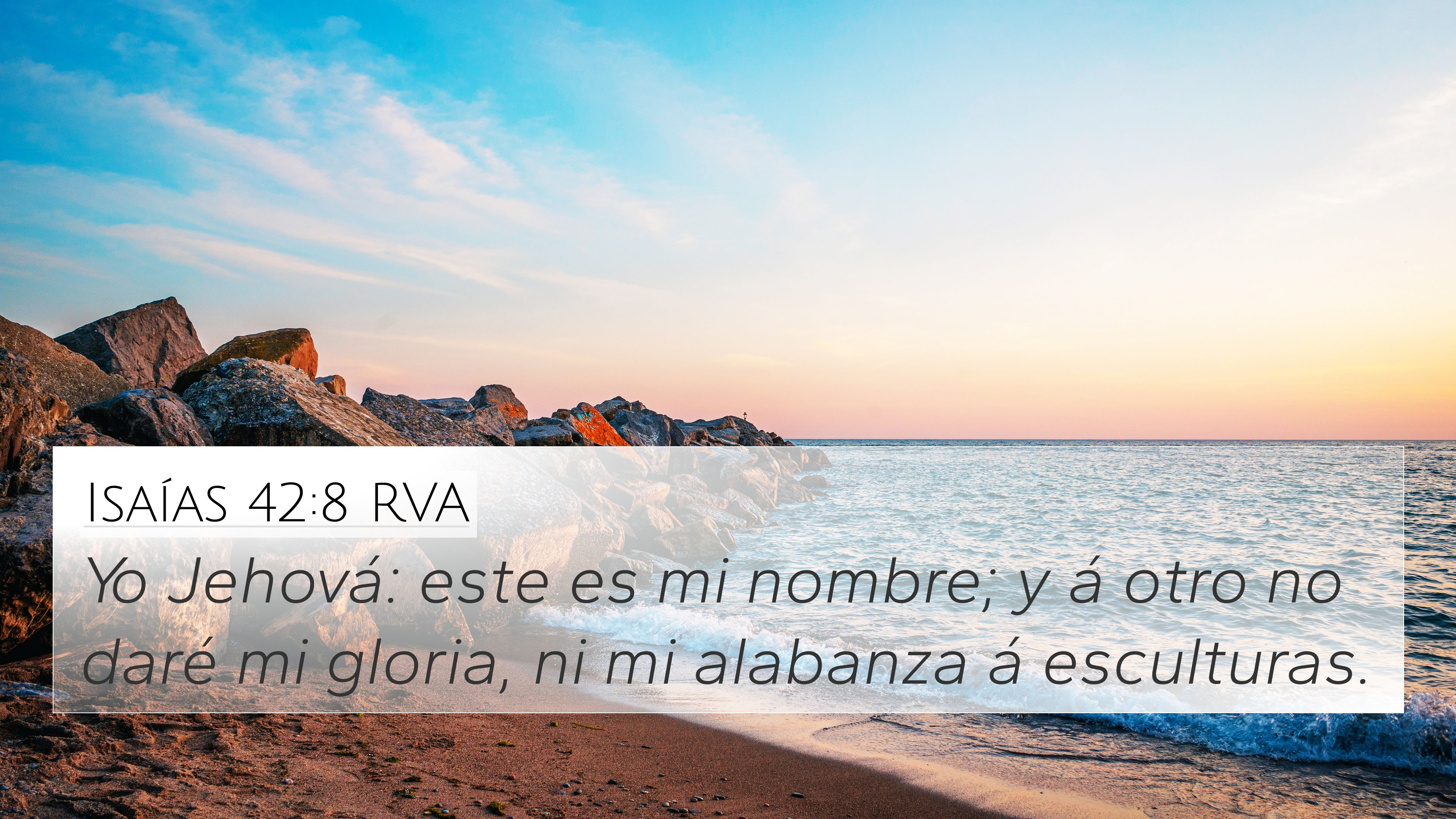 Isaías 42:8 RVA 4K Wallpaper - Yo Jehová: este es mi nombre; y á otro ...