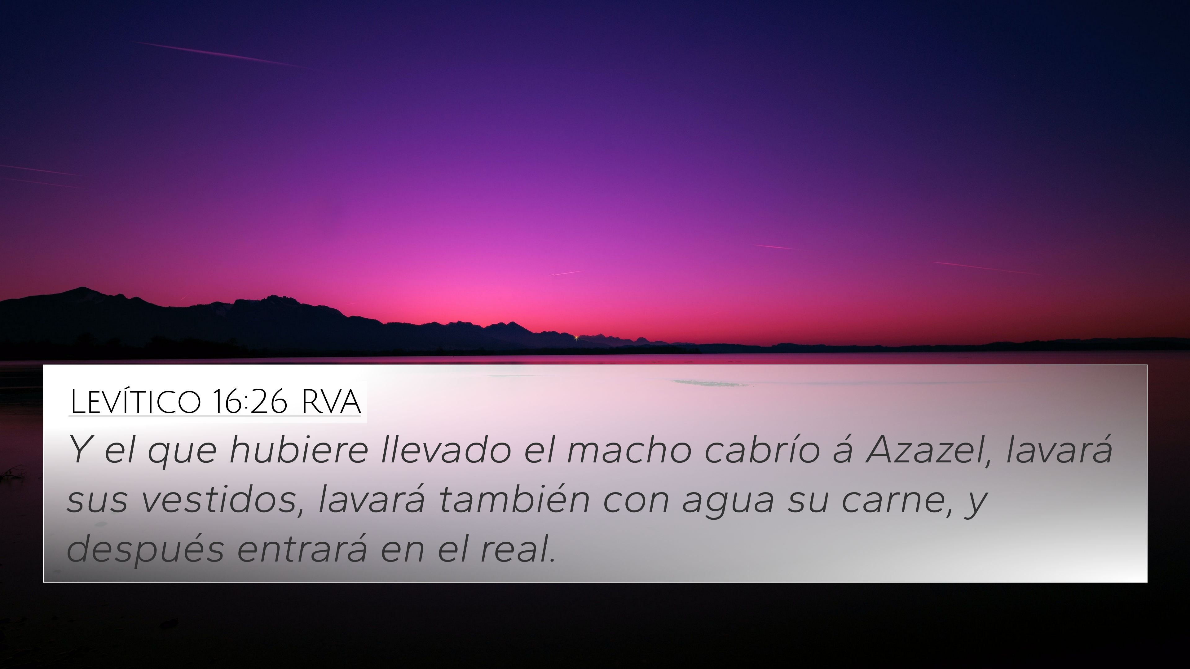 Levítico 16:26 RVA 4K Wallpaper - Y el que hubiere llevado el macho ...