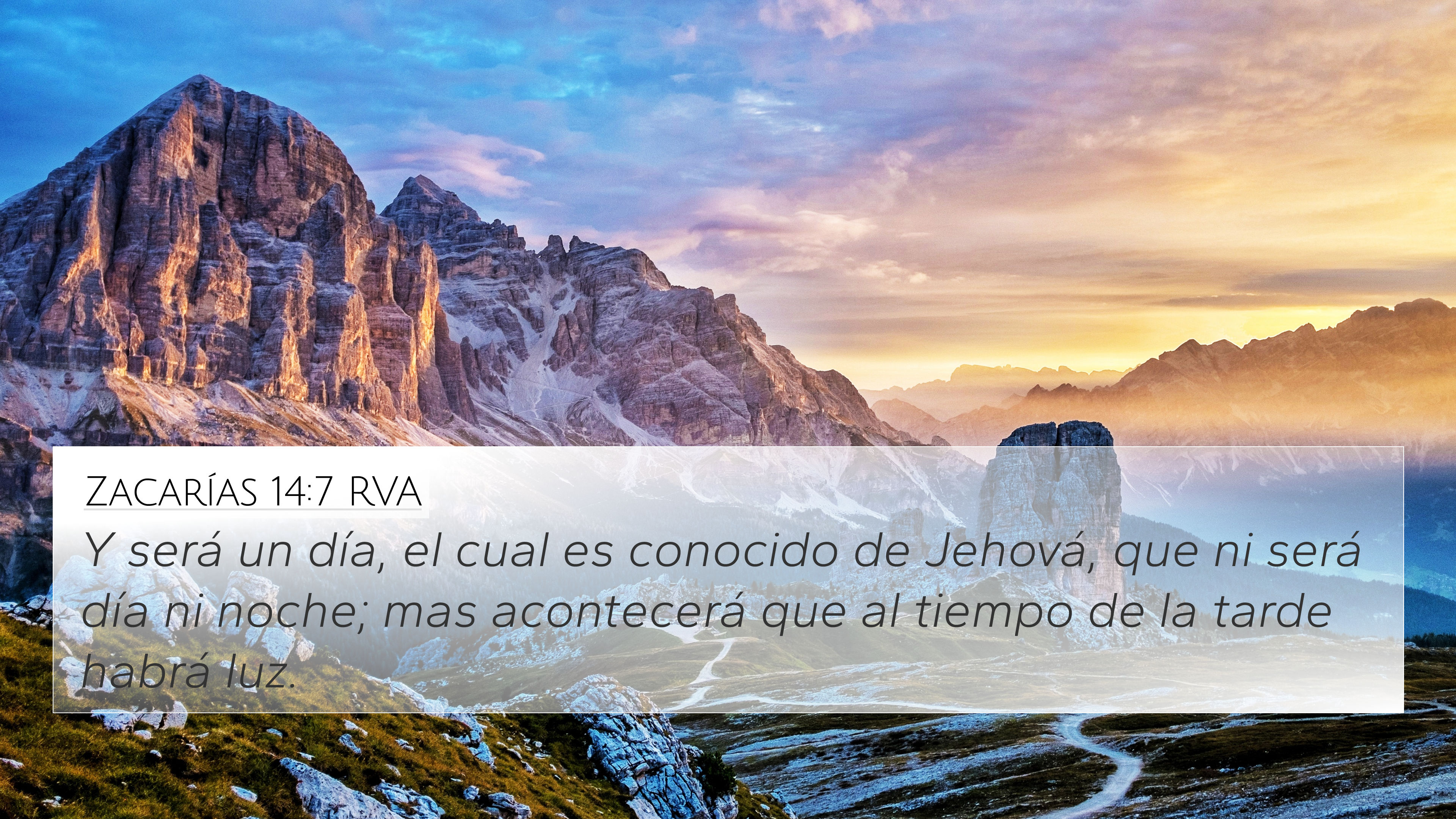 Zacarías 14:7 RVA 4K Wallpaper - Y será un día, el cual es conocido de ...