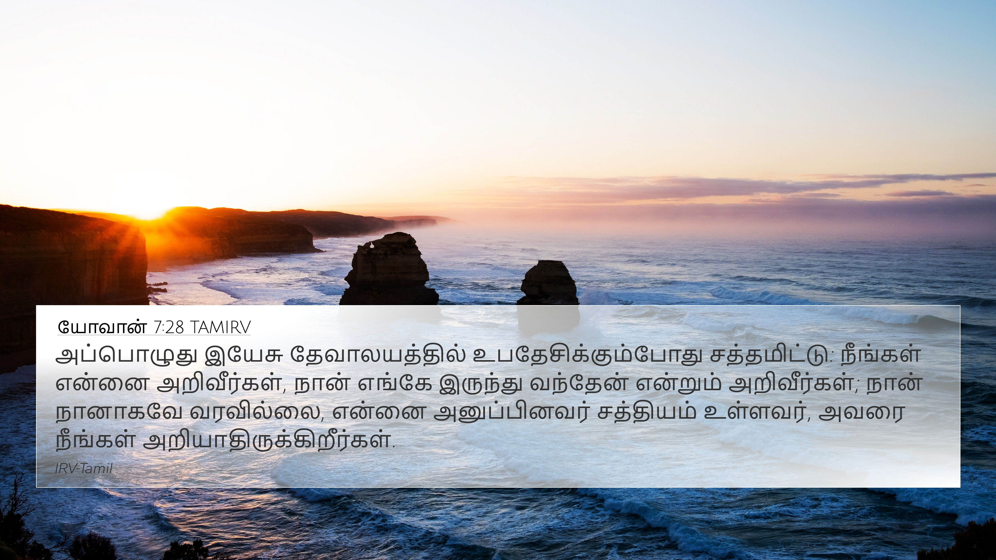 யோவான் 7:28 TAMIRV 4K Wallpaper - அப்பொழுது இயேசு